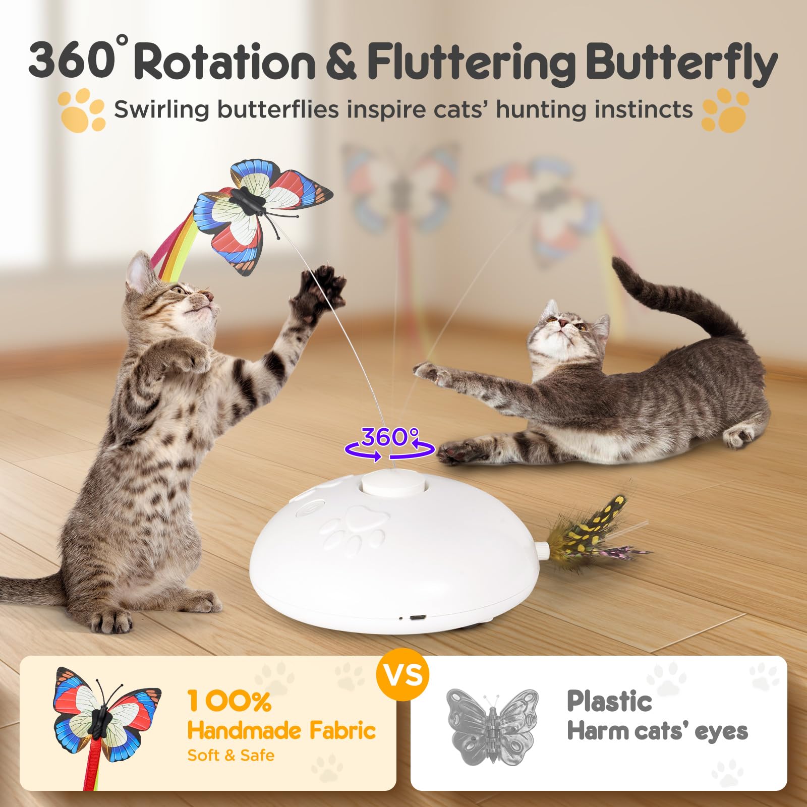 Automatic Butterfly Cat Toy Potaroma Cat Toys Tumbler Smart Interactive ...