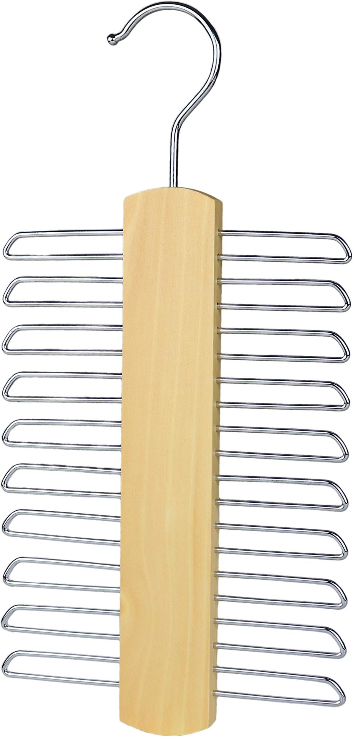 The Hanger Store 20 Bar Wooden Tie Hanger - Scarf Hanger & Belt Rack ...