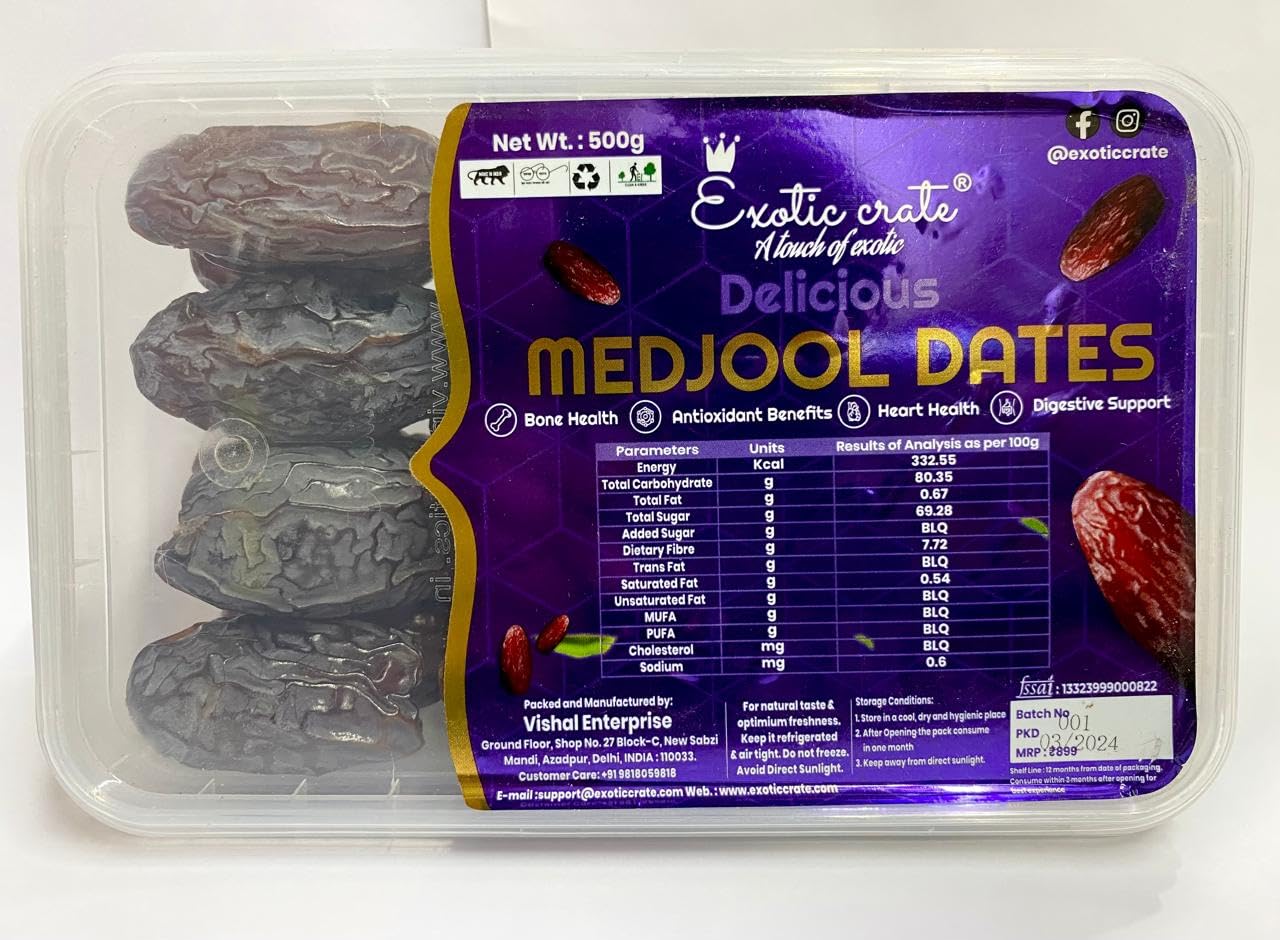 EXOTIC CRATE Medjool Dates Nutritious Soft Natural Khajoor/Rich In Iron ...