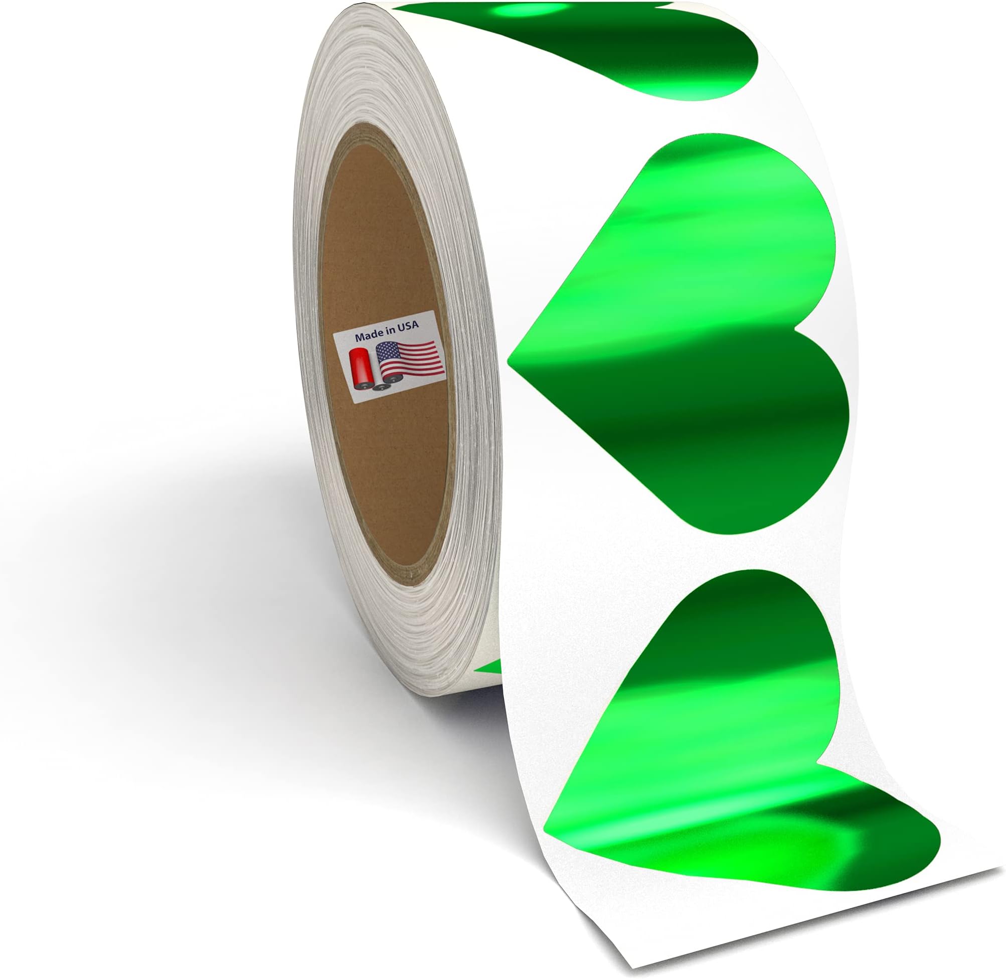 Amazon.com: Green Heart Stickers Roll 1.5 Inch Valentine's Day Love ...