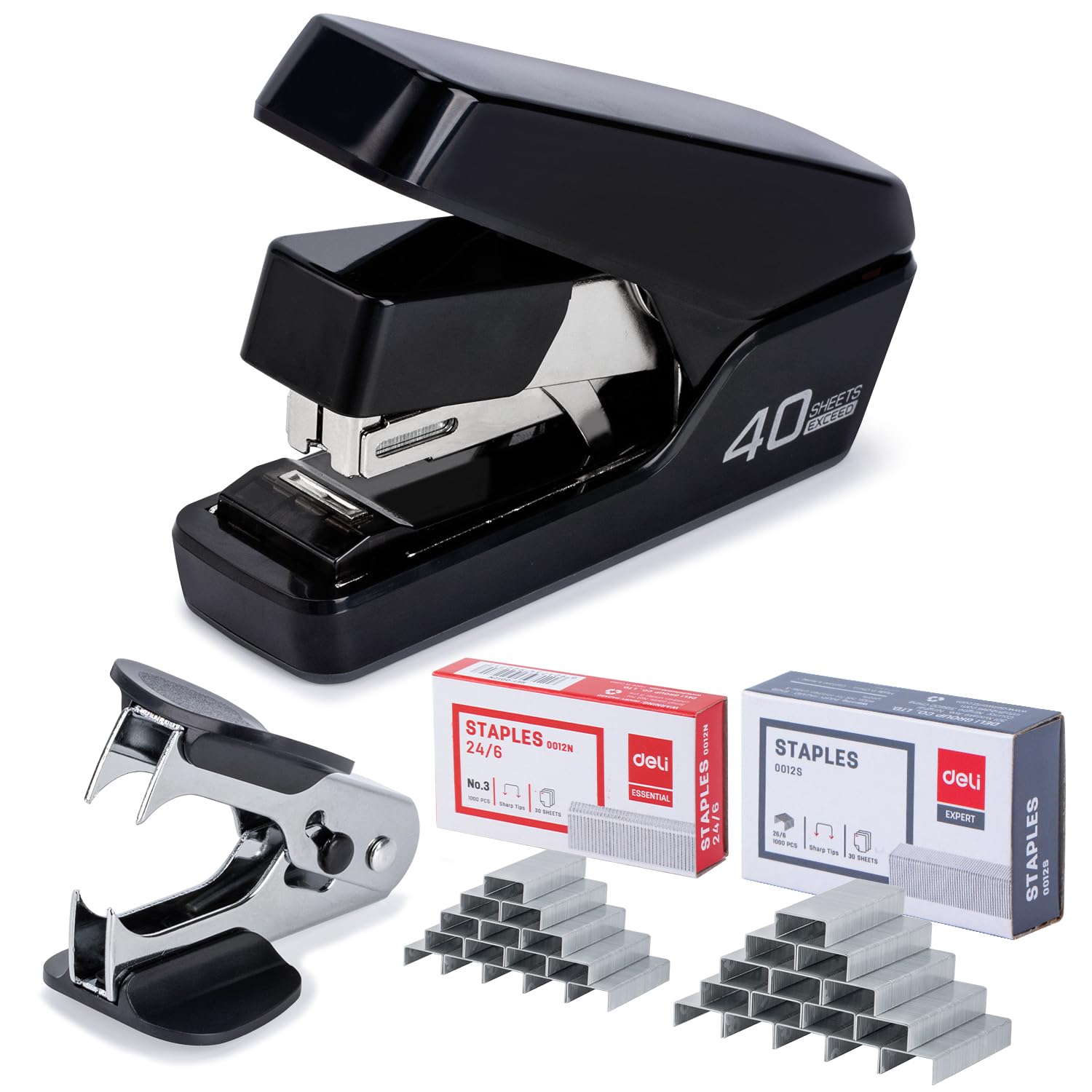 Amazon.com : Deli Stapler, Effortless Staplers for Desk, 40 Sheet ...