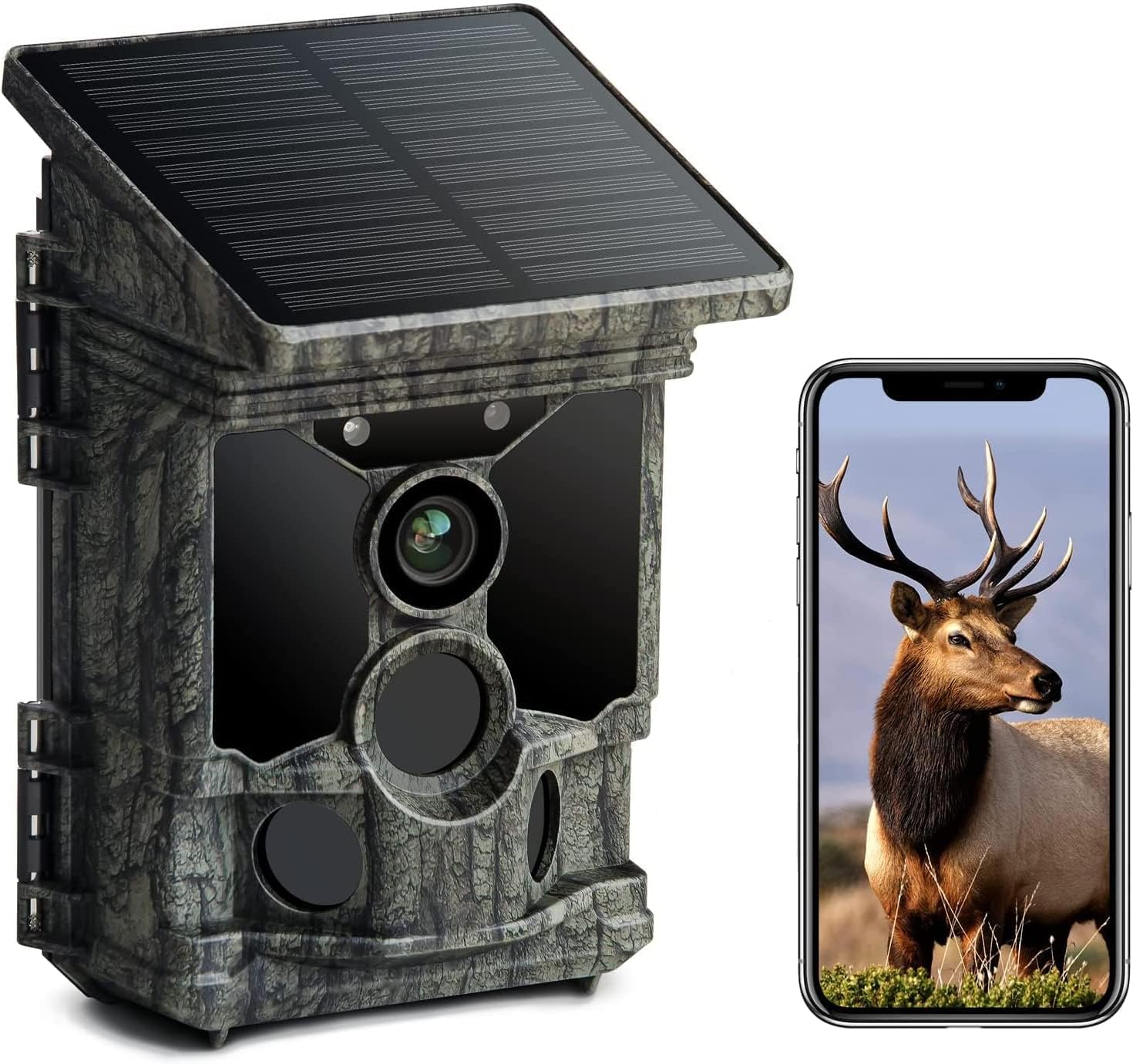VOOPEAK Solar Trail Cameras 46MP 4K 30FPS, Bluetooth WiFi Trail Camera ...