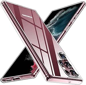 Amazon.com: SPIDERCASE Designed for Galaxy S22 Ultra Case, Crystal Clear Slim Thin Clear Cover ...