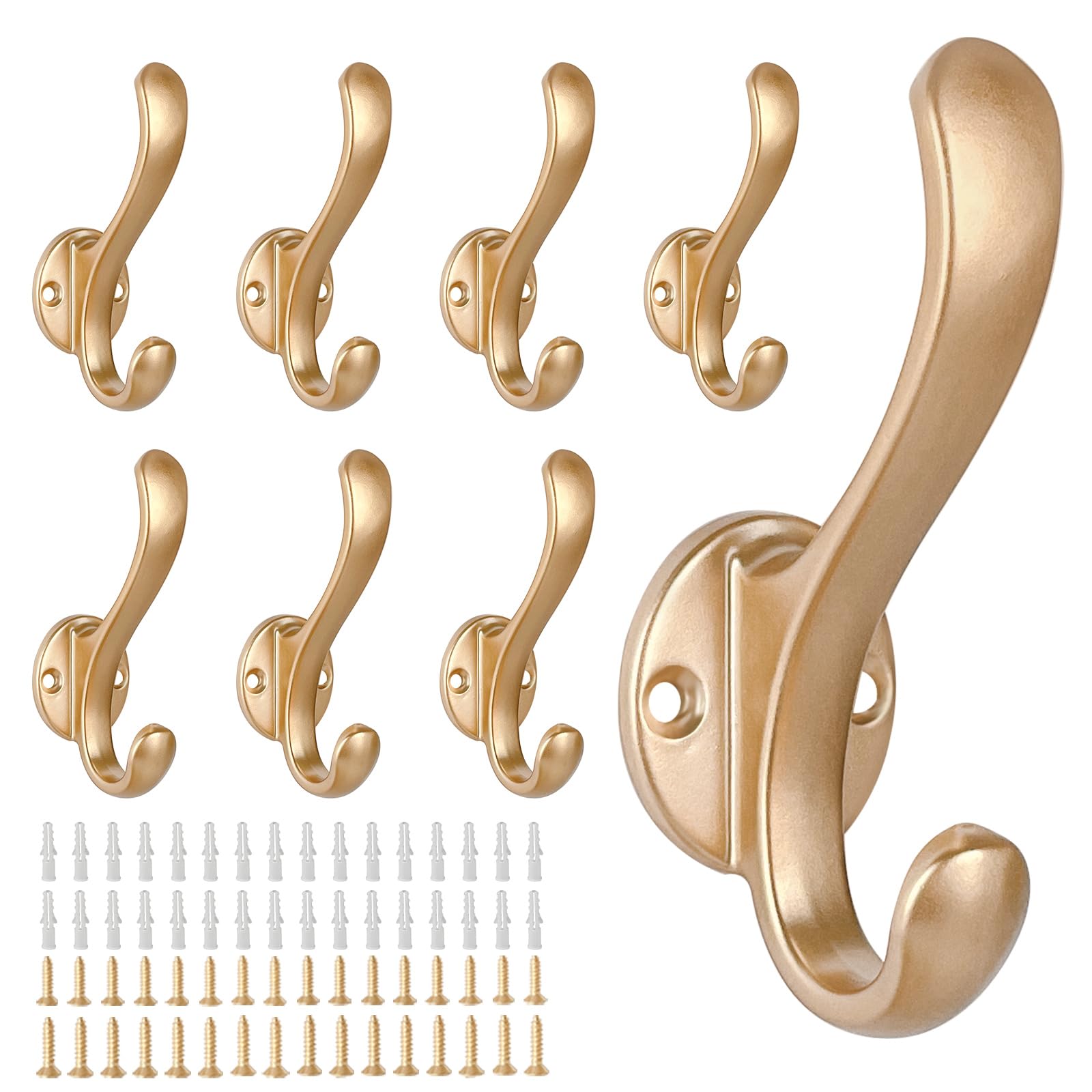 Amazon.com: PEOIAOY 8 Pack Coat Hooks Wall Mount Heavy Duty Utility ...