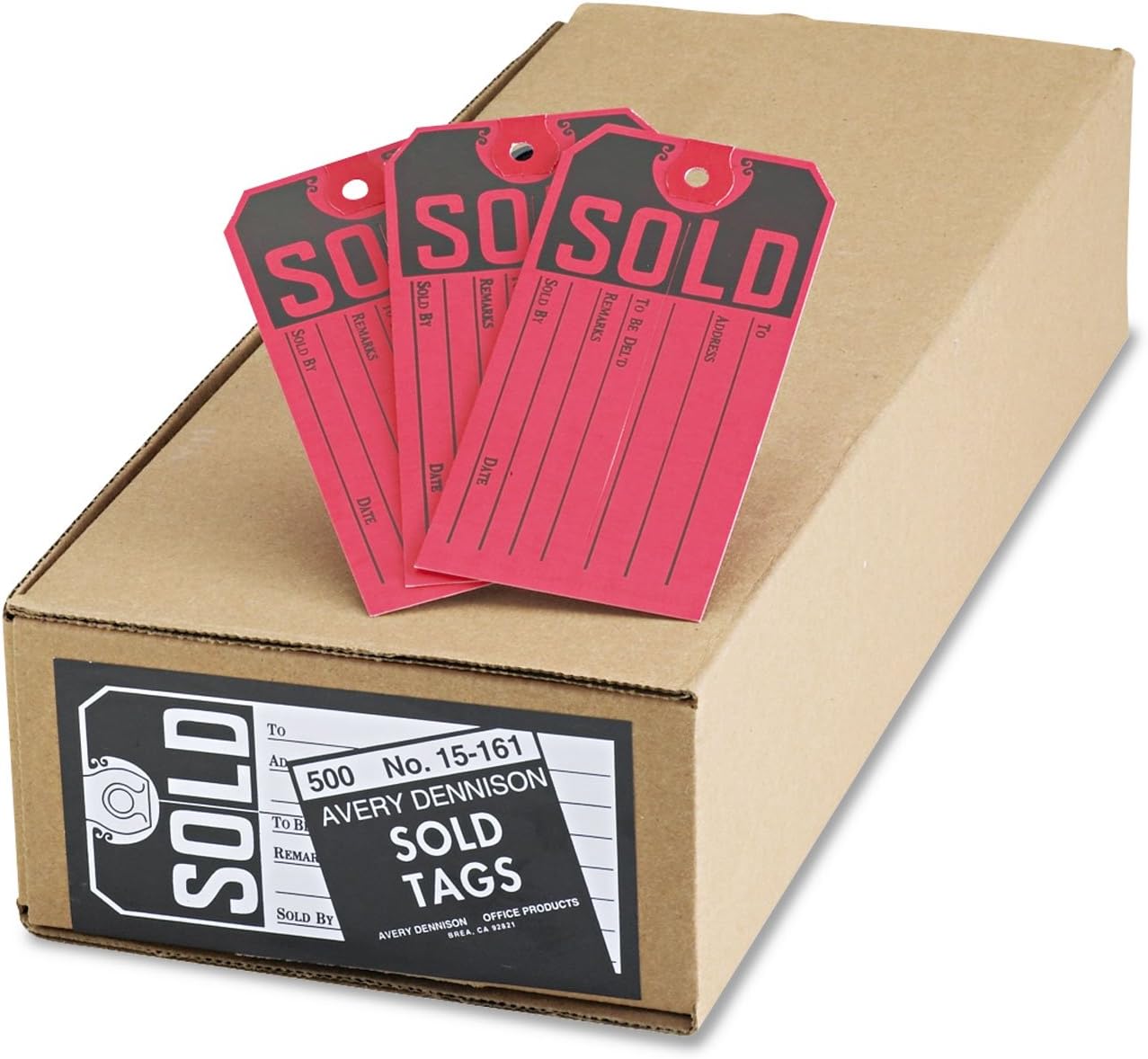 Amazon.com : Avery 15161 Sold Tags, Paper, 4 3/4 x 2 3/8, Red/Black ...