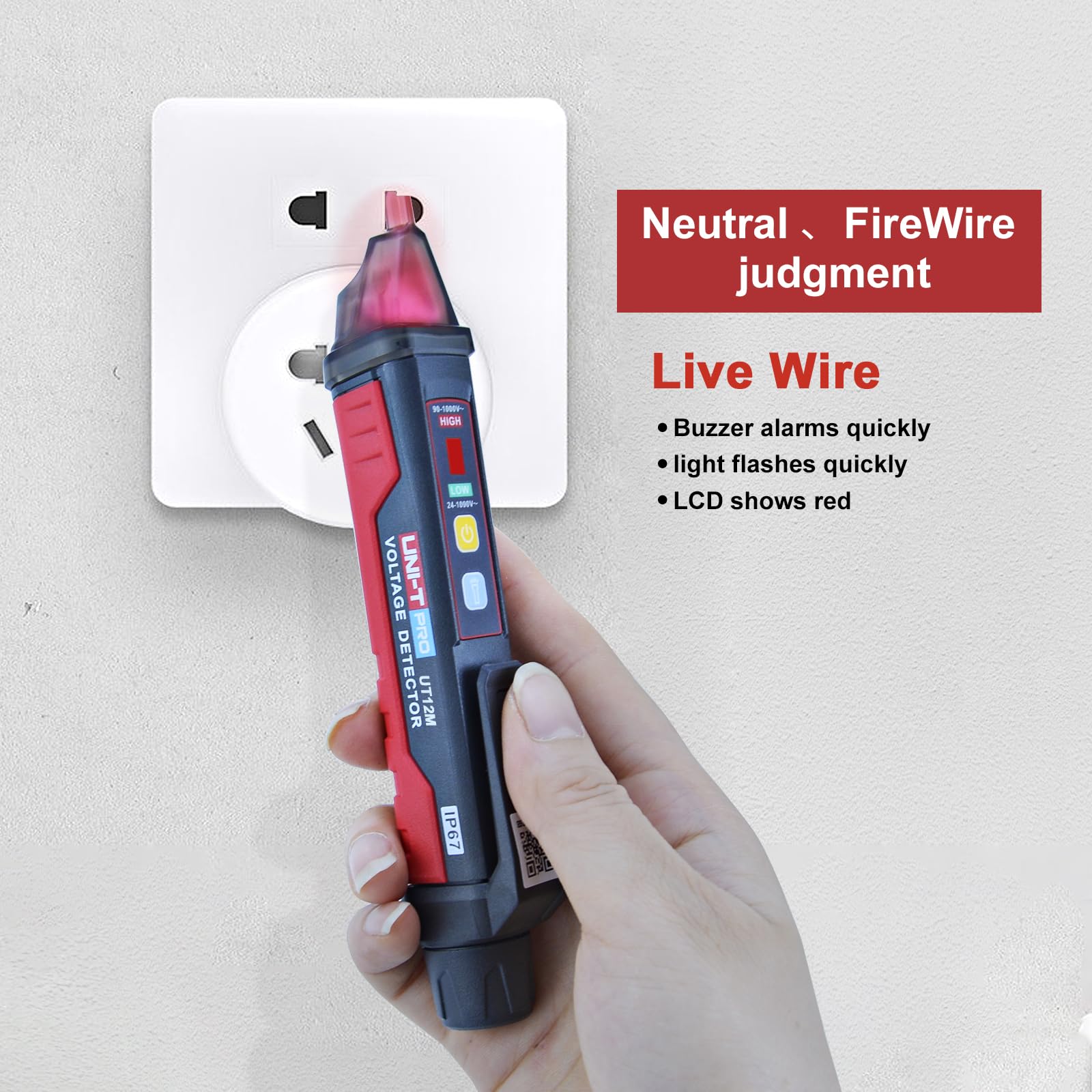 Snapklik.com : UNI-T Socket Wall AC Voltage Detector Indicator 24V-1000V Non Contact Volt ...