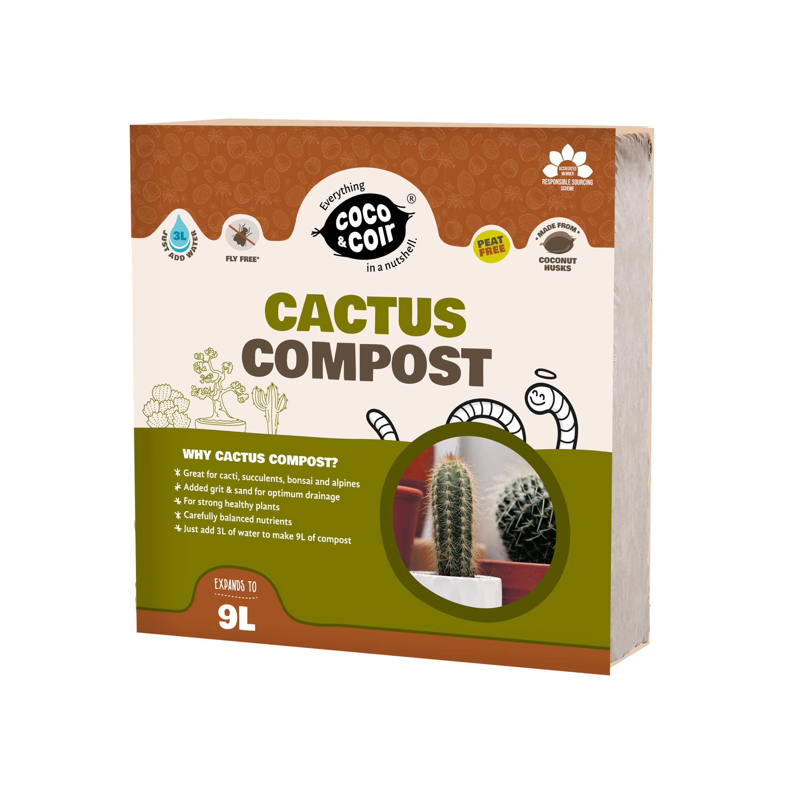 Coco & Coir Cactus Soil (9L) | Succulent Potting Mix | Peat-free Coir ...