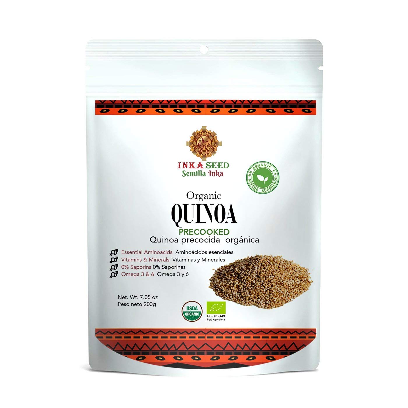 Amazon.com : Inkaseed Precooked Organic Quinoa 7.05 oz ( 200 gr ...