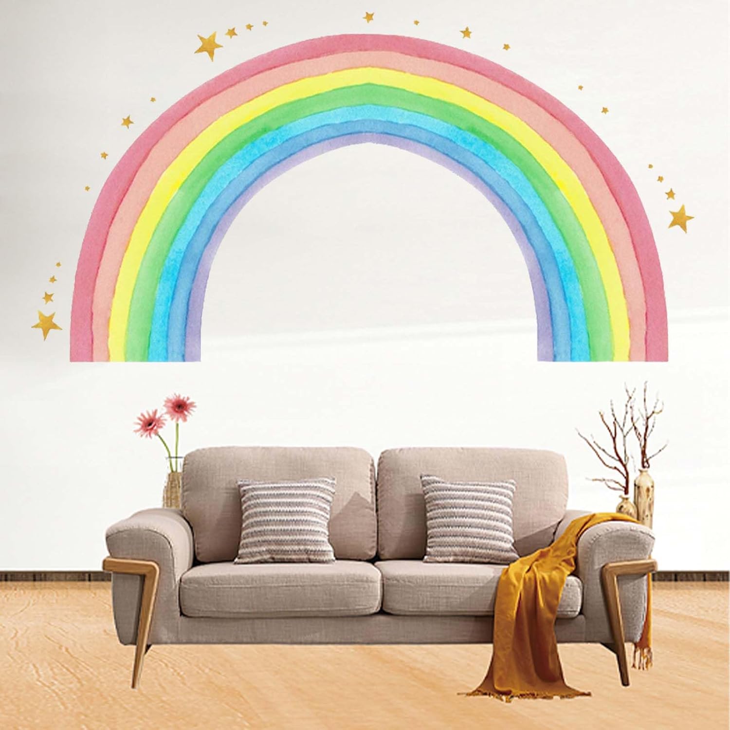 1 Pcs Rainbow Wall Stickers, Rainbow Stickers Rainbow Wallpaper Rainbow ...