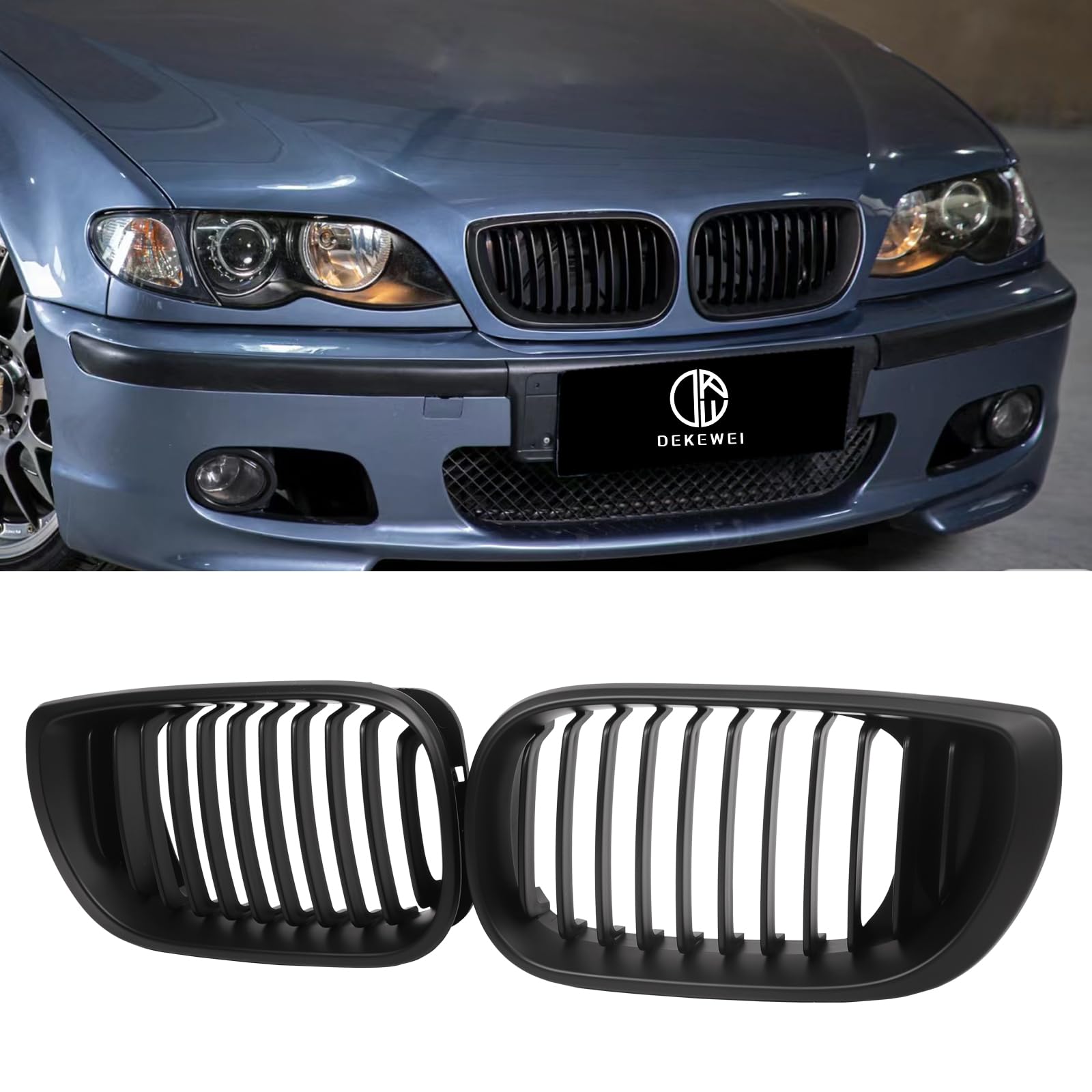 Snapklik.com : DEKEWEI E46 Grill, Black Kidney Grille Compatible