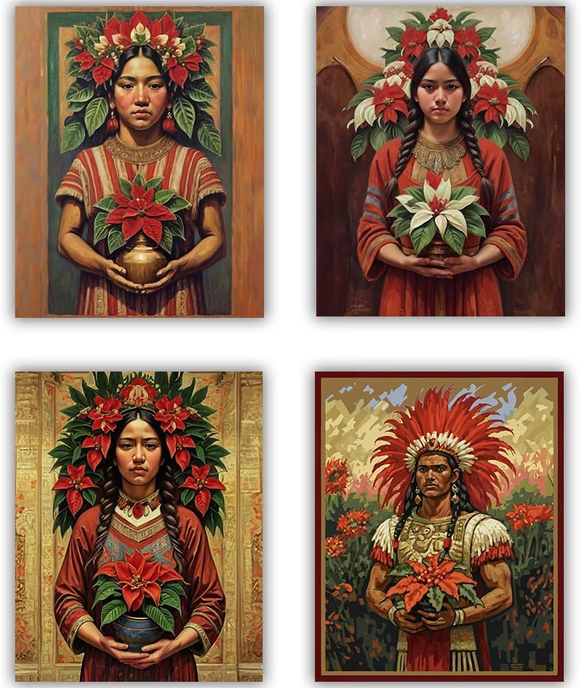 Amazon.com: Aztec Style Art Prints - Set of 4 Unframed 8x10 Prints ...