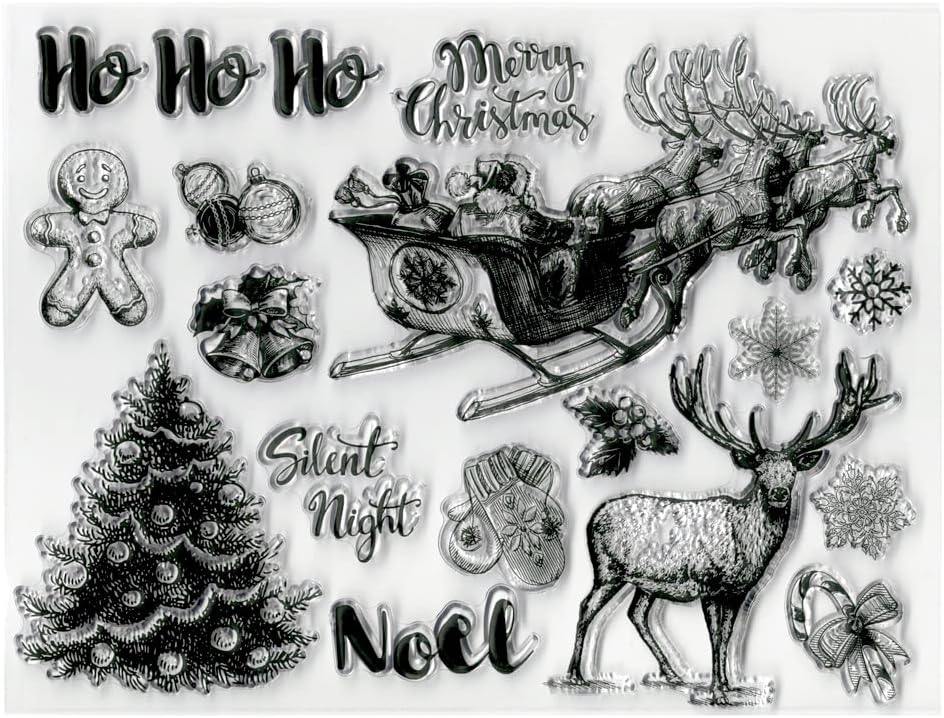 Amazon.com: Saktopdeco Christmas Stamps for Card Making Clear Stamps ...
