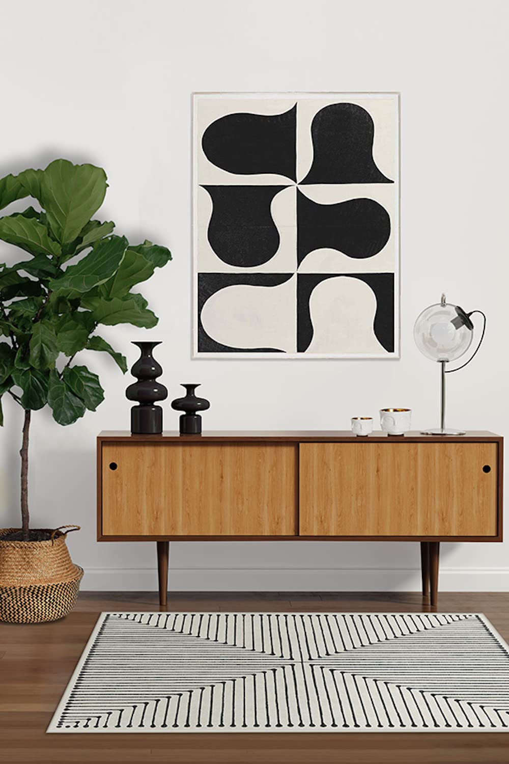 RUGGABLE x Jonathan Adler Washable Rug - Perfect Modern Area Rug Black ...