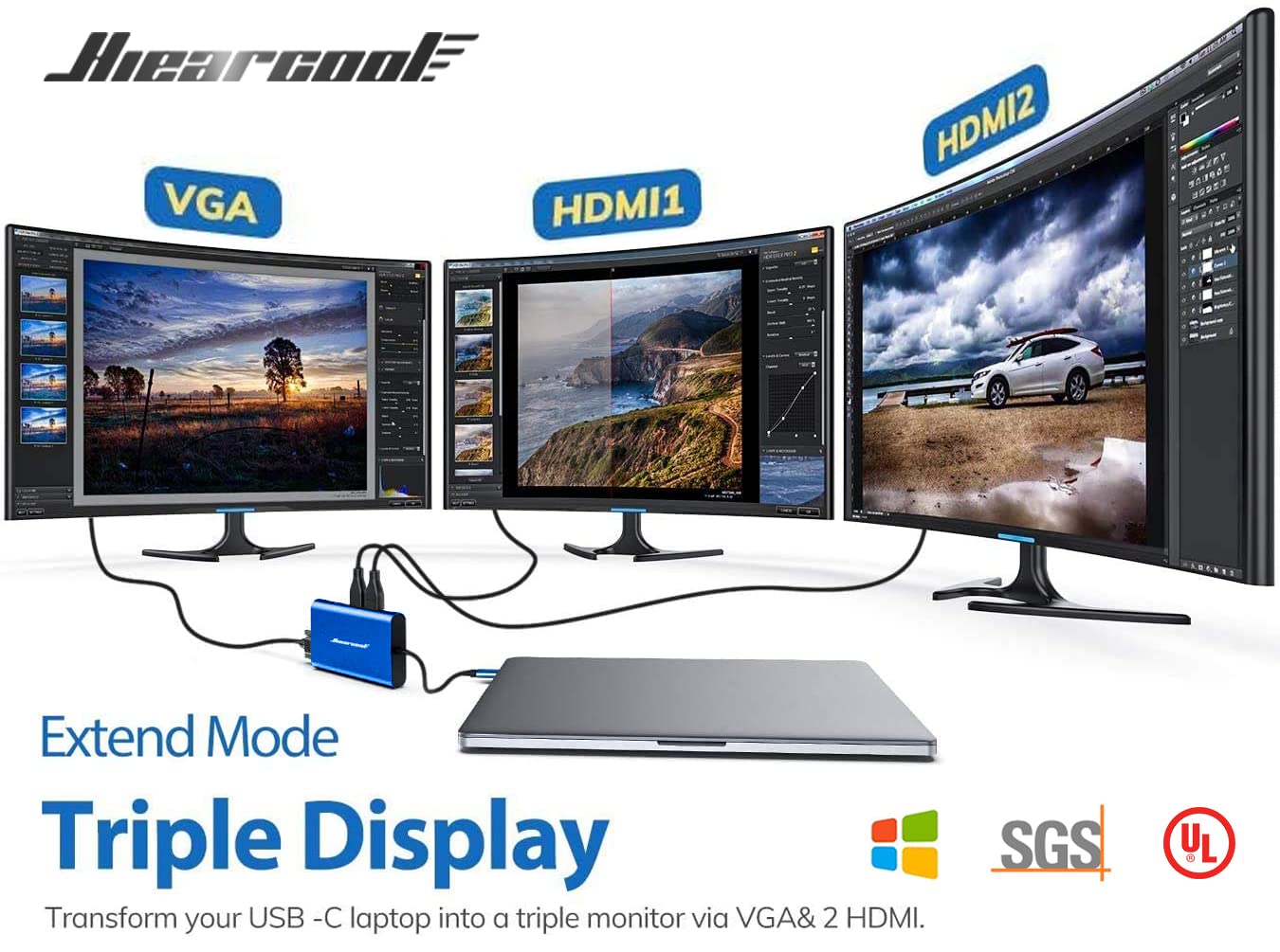 Snapklik.com : Docking Station, USB C Laptop Docking Station Dual ...