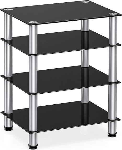 Amazon.com: FITUEYES 4-Tier Media Stand Audio/Video Component Cabinet ...