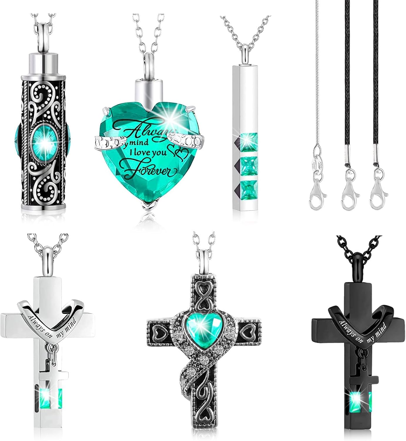 Amazon.com: HOMLAND Urn Necklace for Ashes - 6 Pcs Cremation Jewelry ...