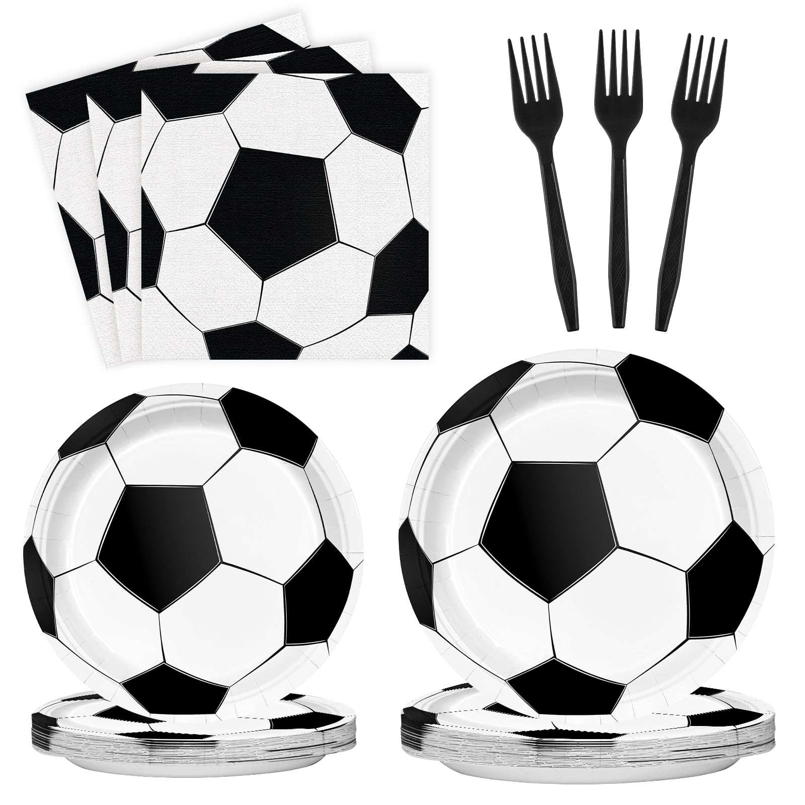 Amazon.com: 96pcs Soccer Plates Napkins Soccer Birthady Party Supplies ...