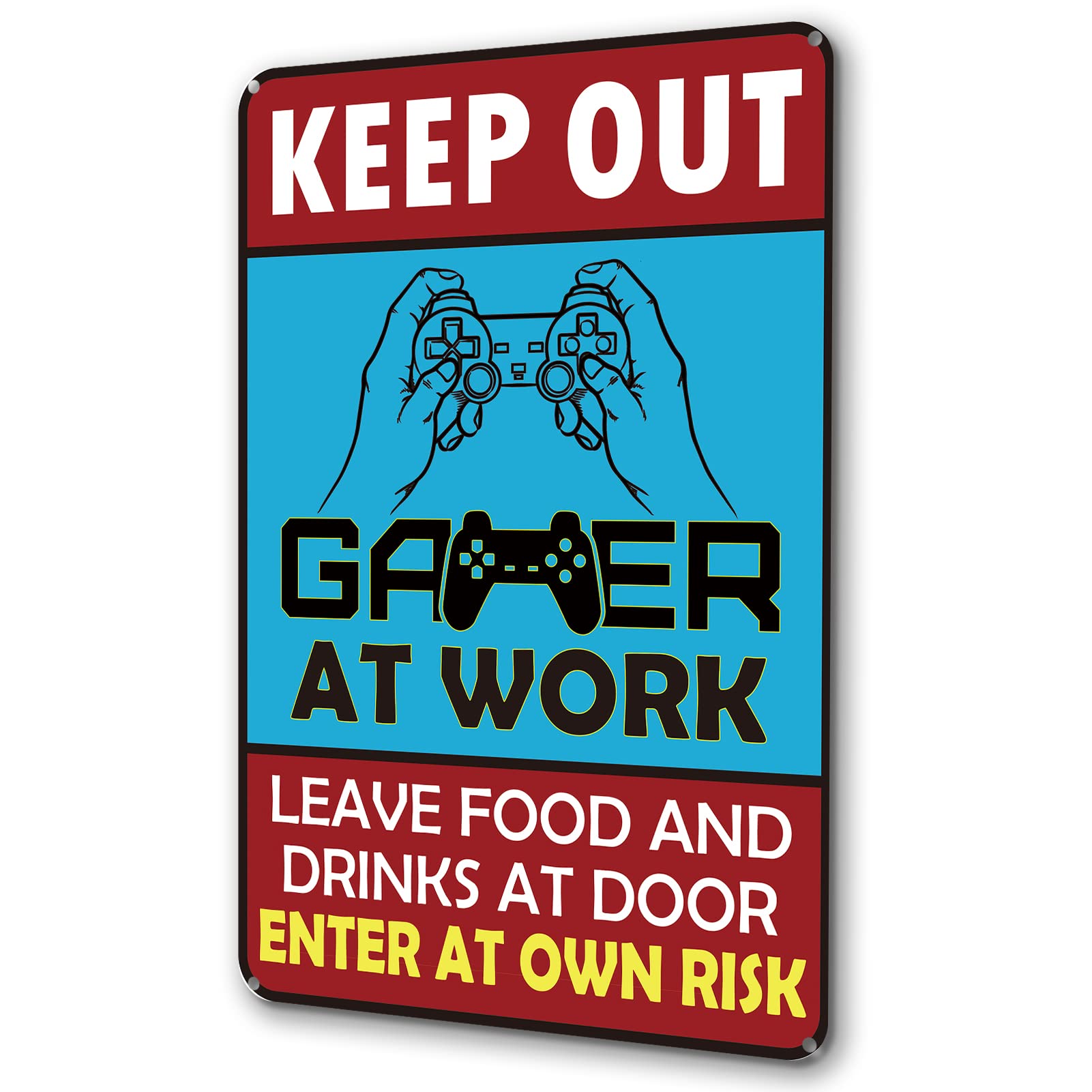 Amazon.com: Game Room Tin Sign Plaque 'Keep Out Gamer at Work' Game ...