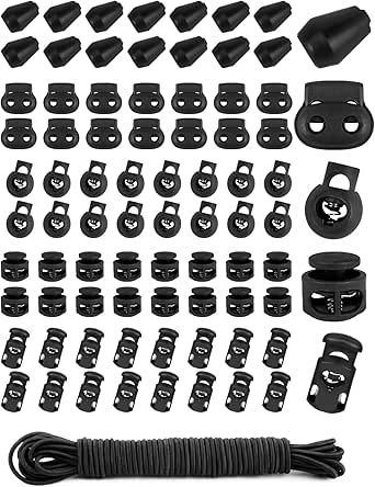 Sinofort 100Pcs Toggles for Drawstrings 5 Styles Toggles for Cord Locks ...