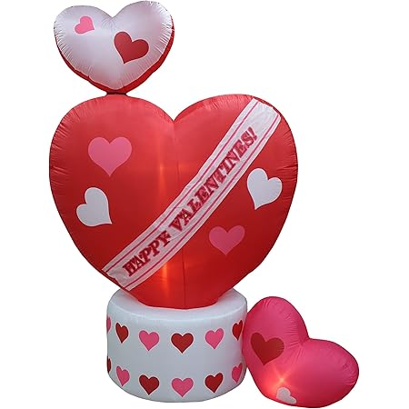 Amazon.com: 8 Foot Tall Animated Inflatable Valentine's Hearts with Top ...