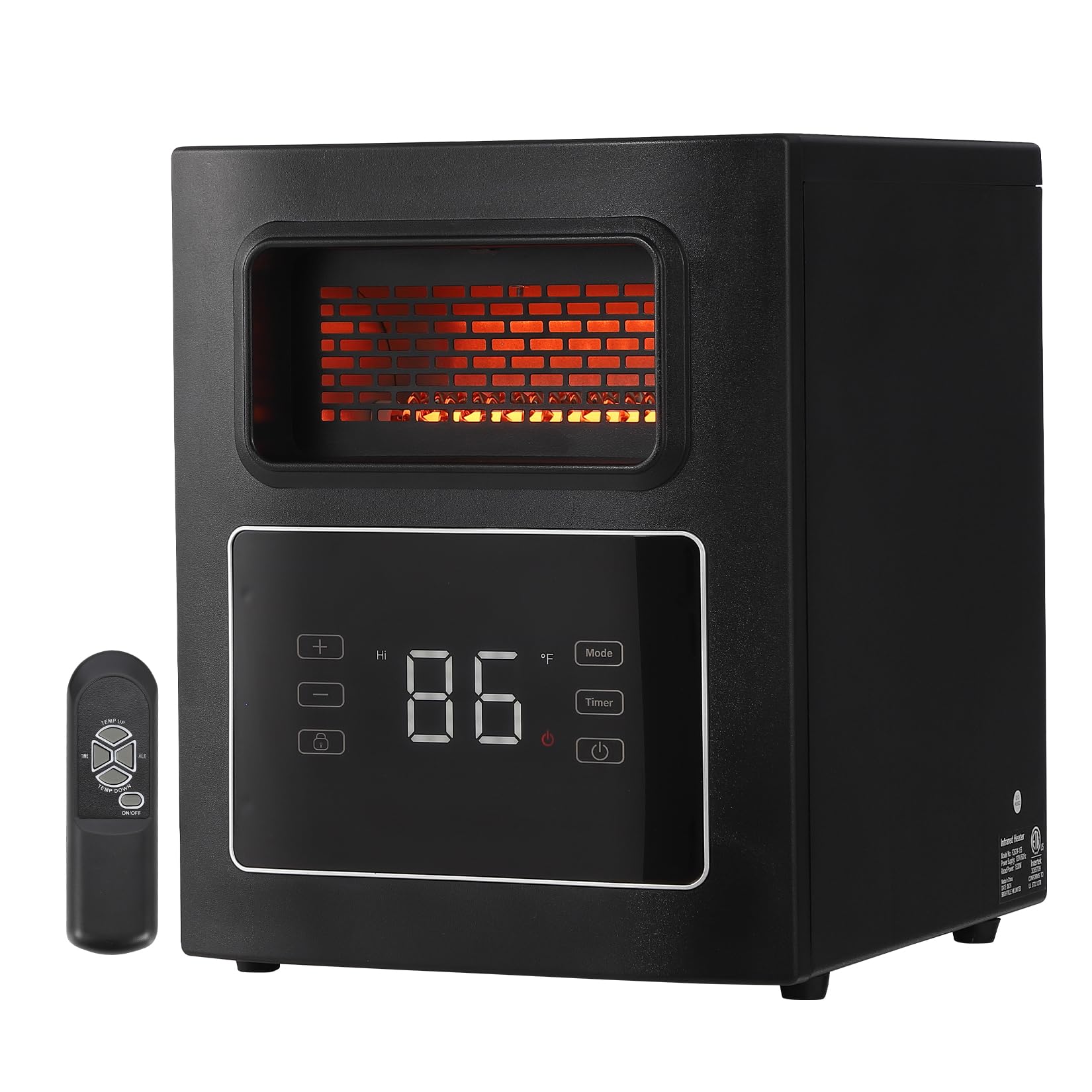 Amazon.com: Infrared Quartz Space Heater, 1500W Electric Room Heaters ...