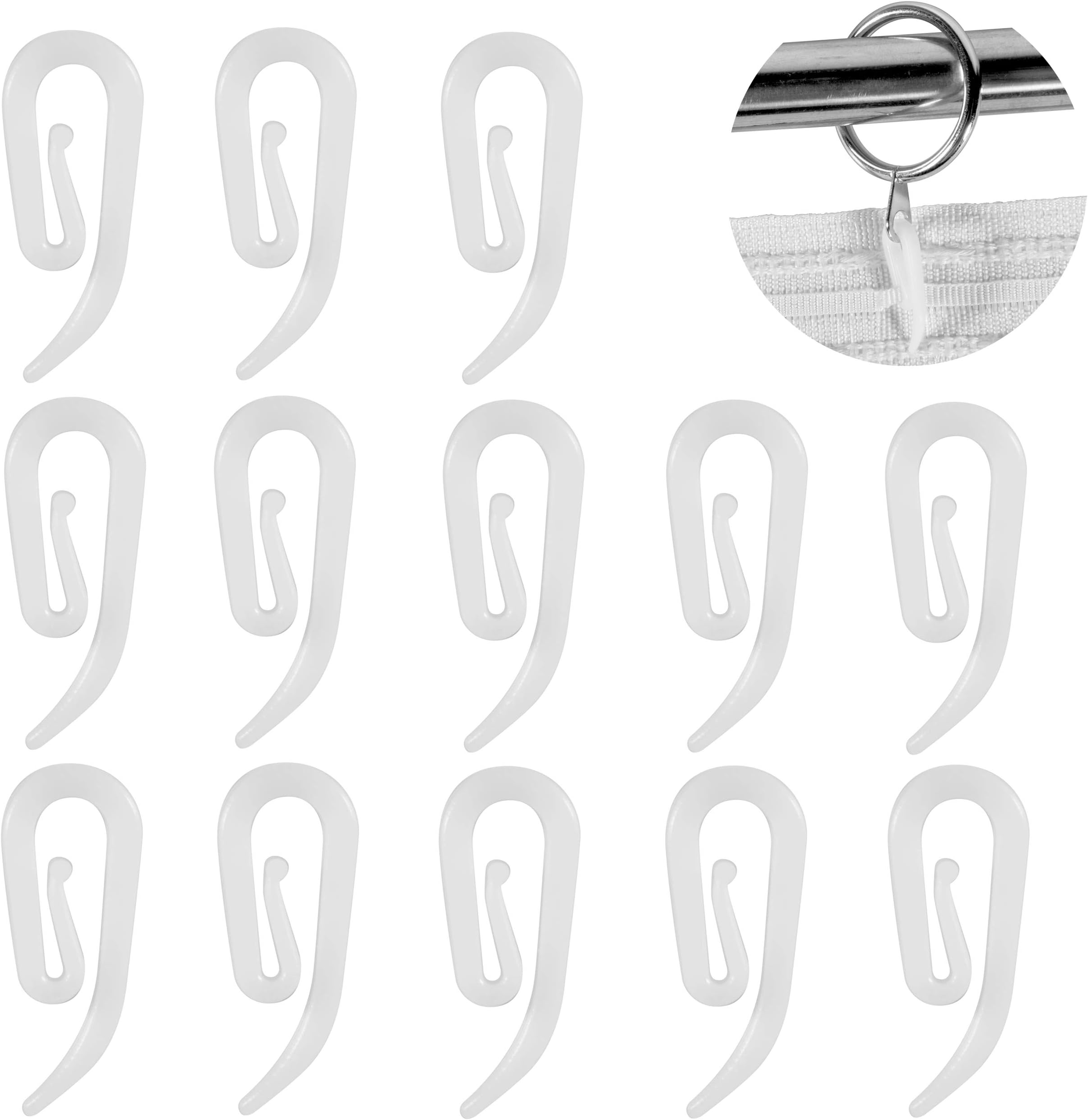 Magnesis White Plastic Curtain Hooks for Door Curtain,Window Curtain ...