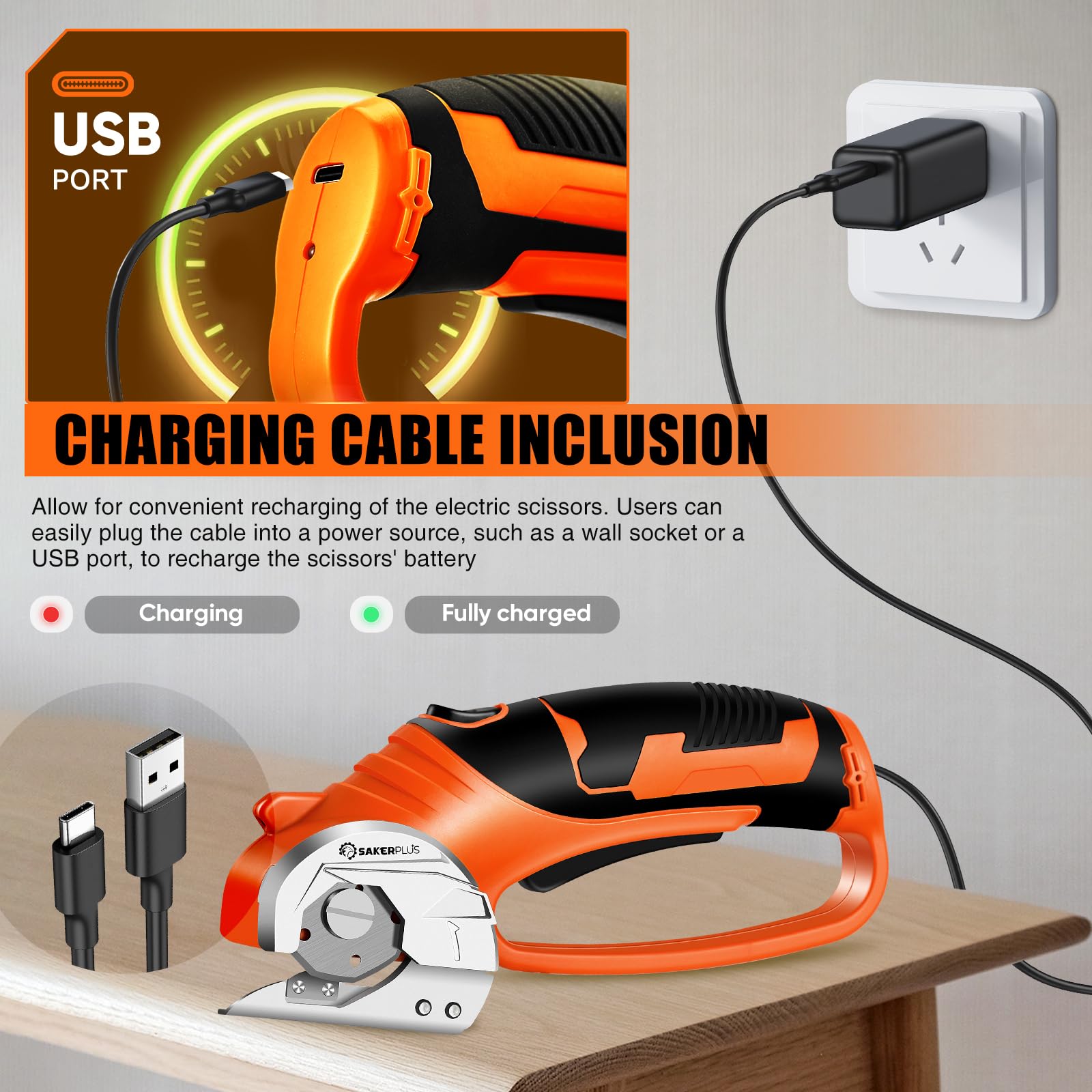 Snapklik.com : Cordless Electric Scissors,4V Rechargeable Cardboard Box ...
