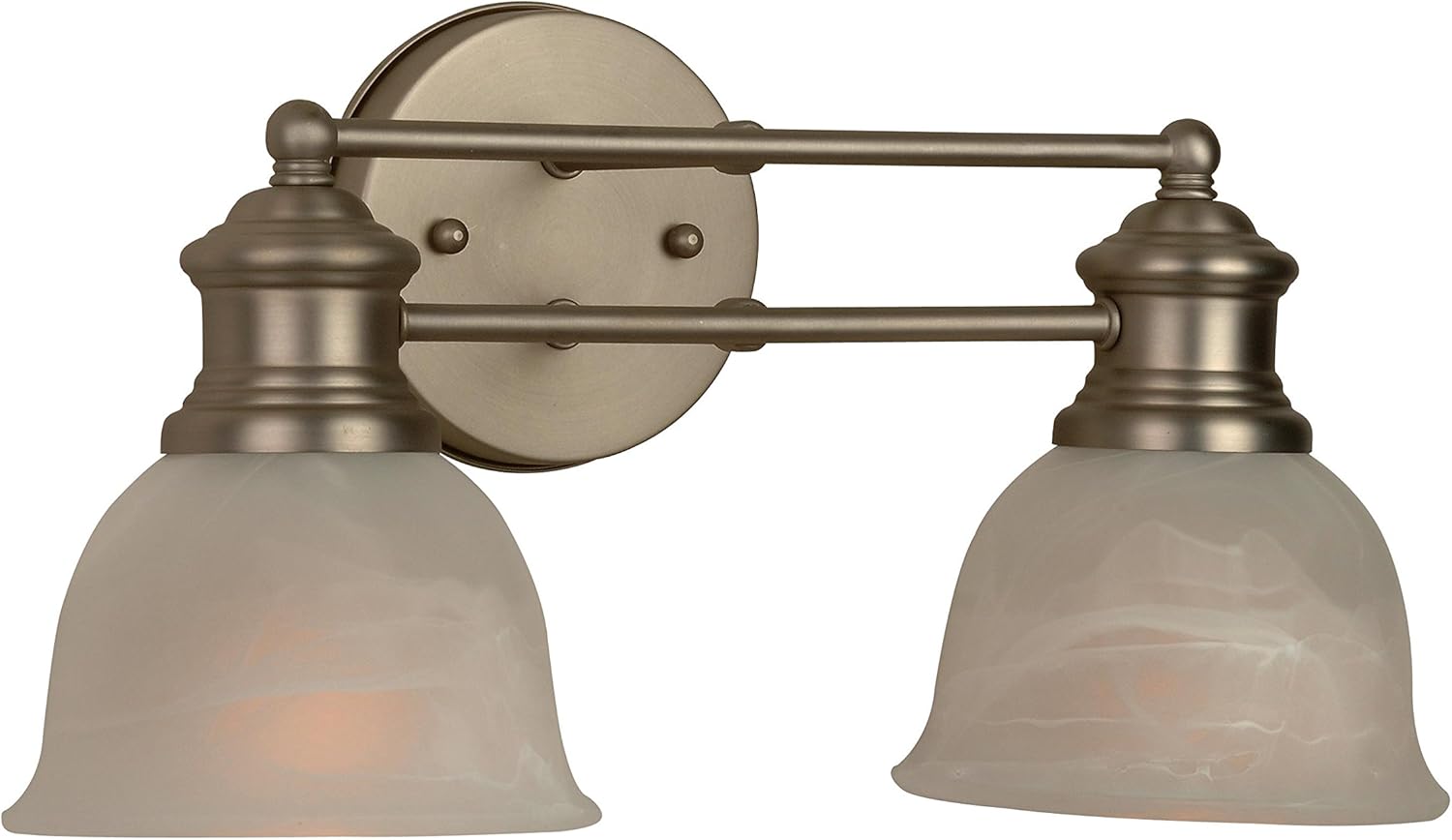 Craftmade 19812BN2 Vanity Light with Alabaster Swirl Shades, Brushed ...