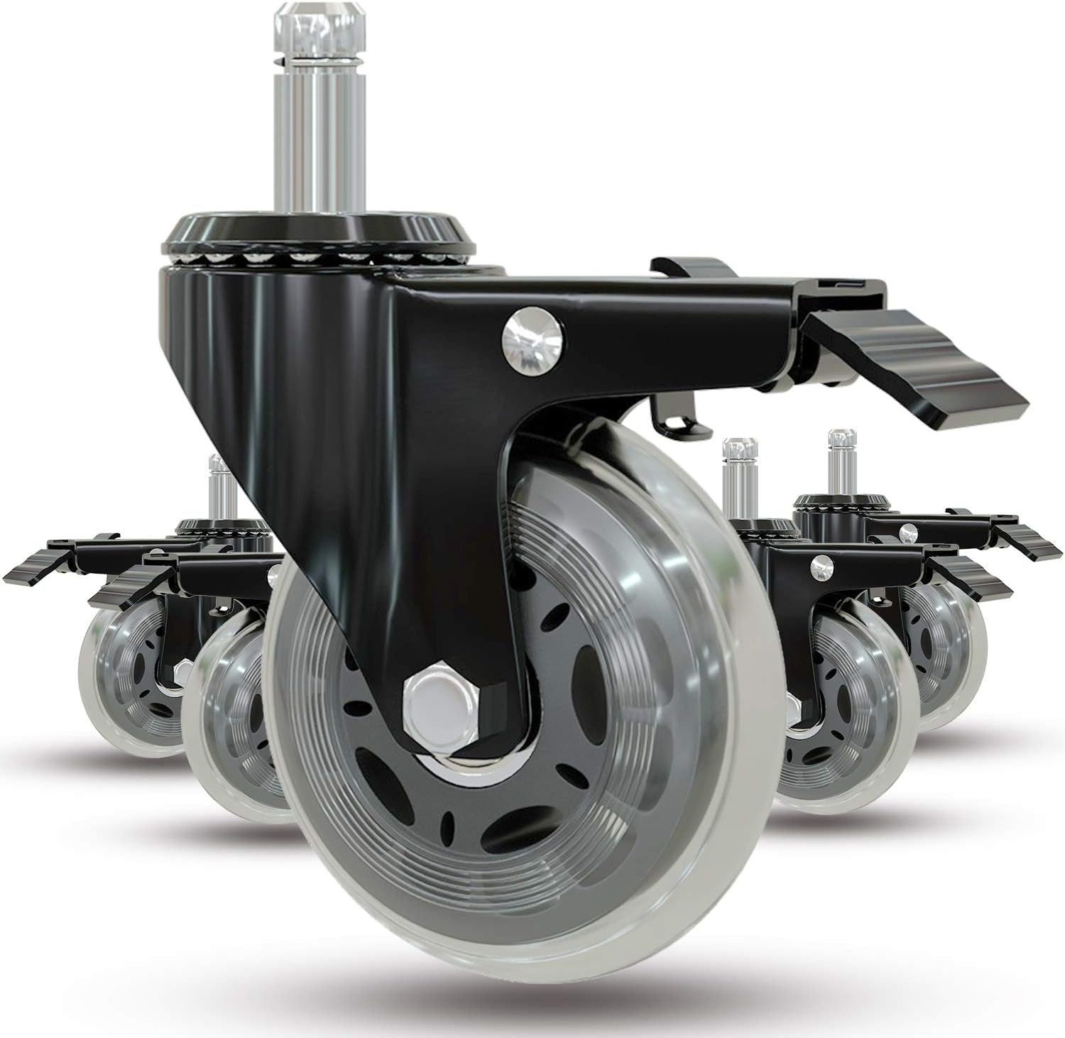 Amazon.com: Casoter 3" Office Chair Wheels w/Brake Replacement 5 of ...