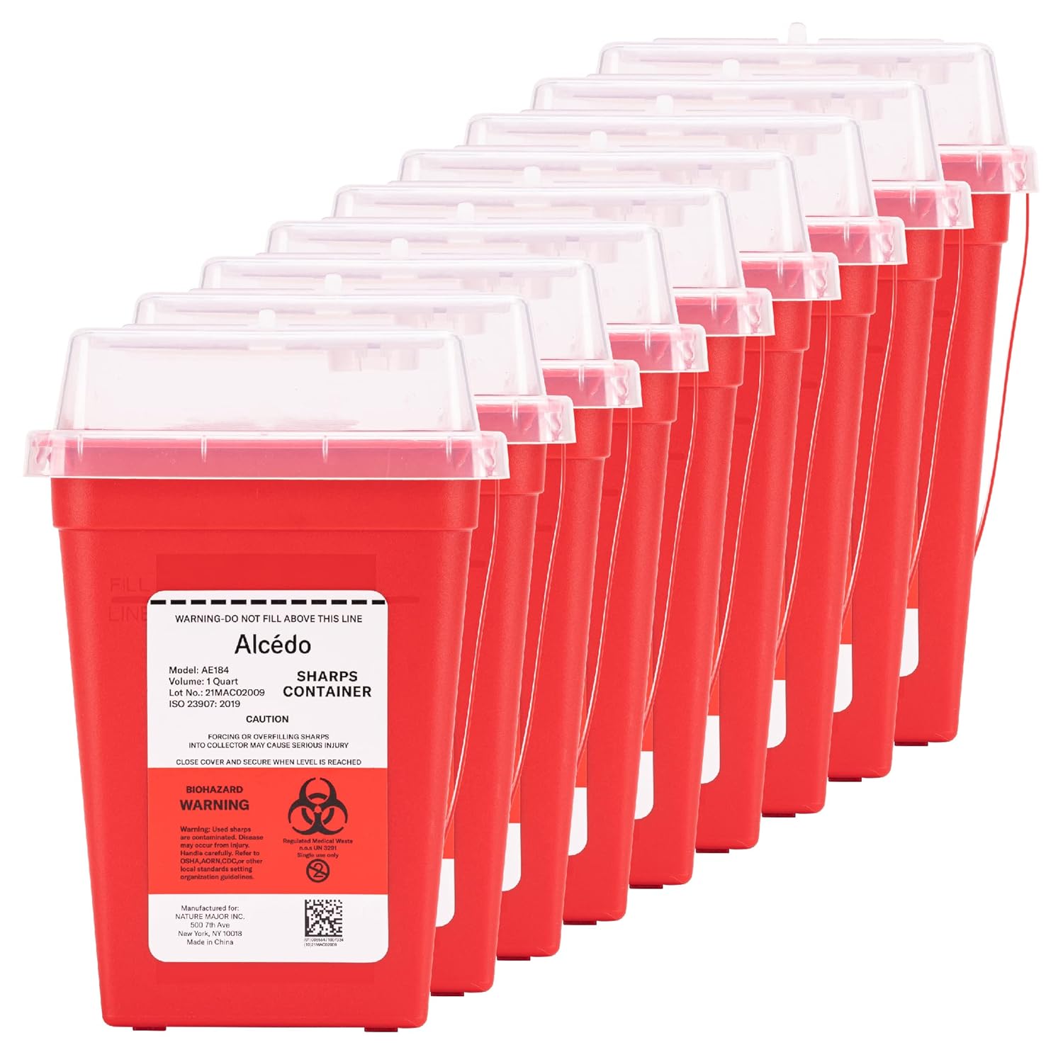 Alcedo Lab Sharps Container 1 Quart Plus (9 Pack): Amazon.com ...