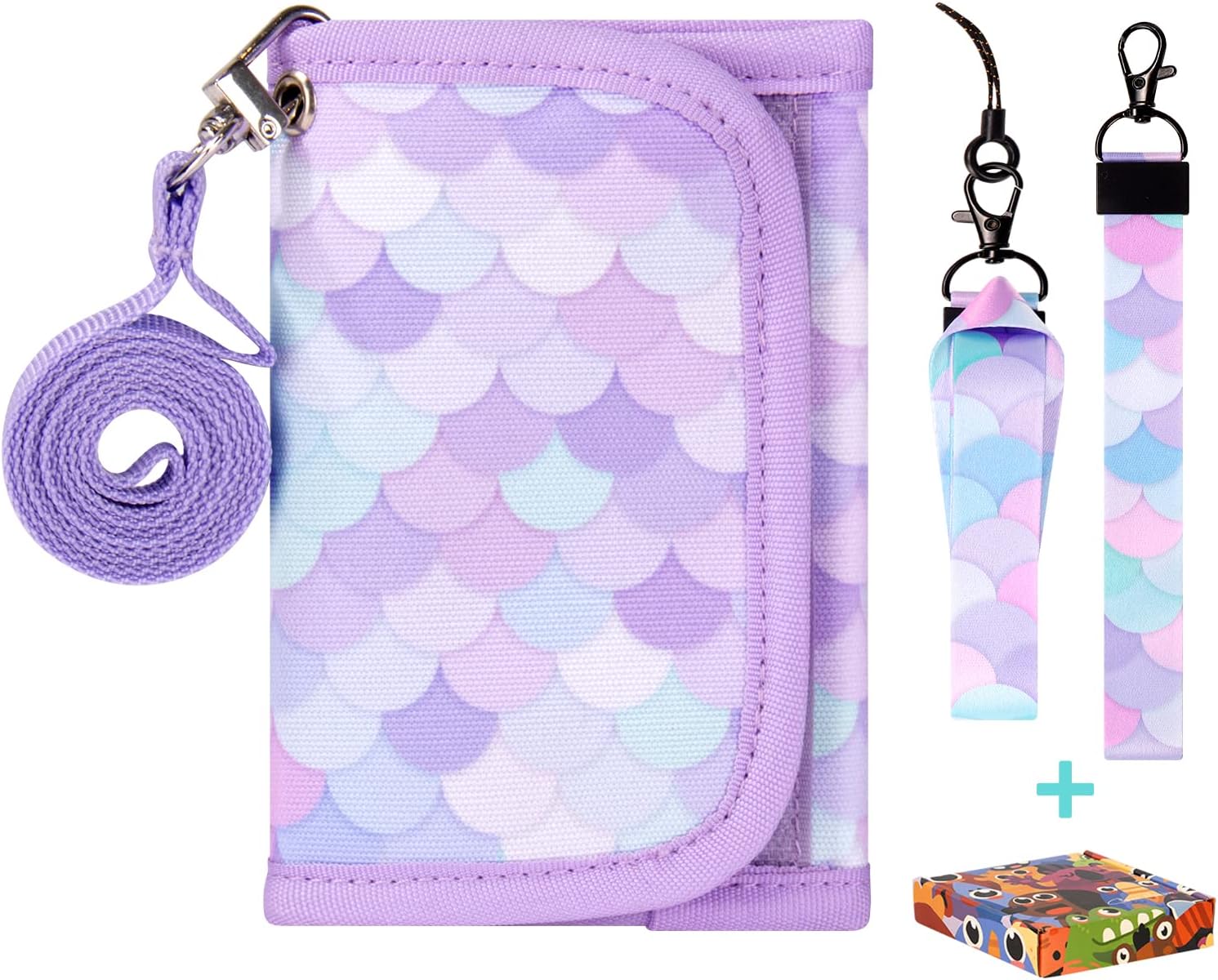 Amazon.com: Choco Mocha Mermaid Scales Kids Wallets for Girls Ages 5-7 ...