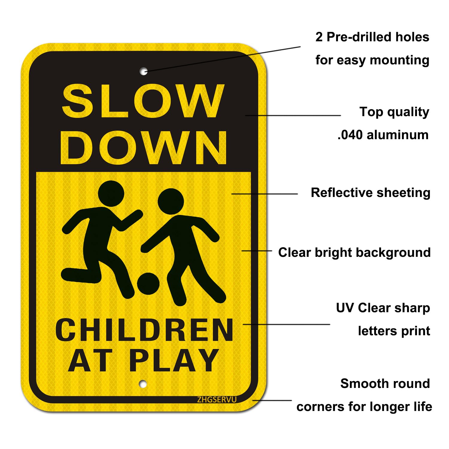 Snapklik.com : ZHGSERVU Slow Down Children At Play Sign 2 Pack, 18” X ...