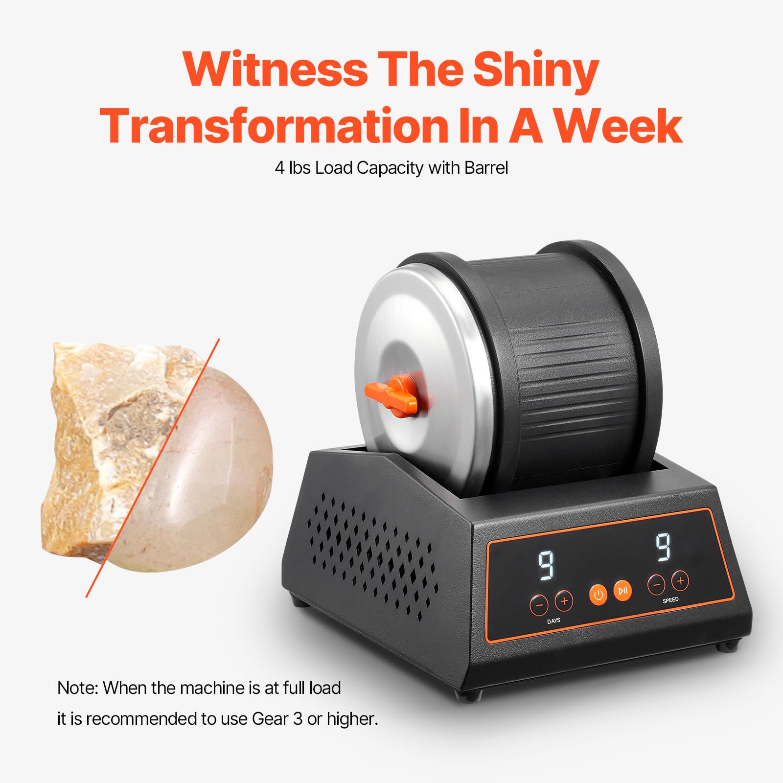 Snapklik.com : Rock Tumbler Machine, 4 Lbs Rock Polishing Machine ...