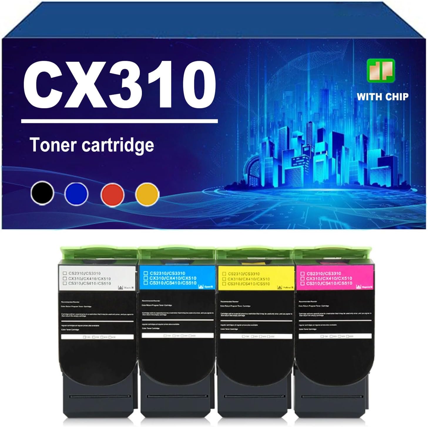 CX310 Toner Cartridge Compatible For Lexmark CS310n CS310dn CX310n ...
