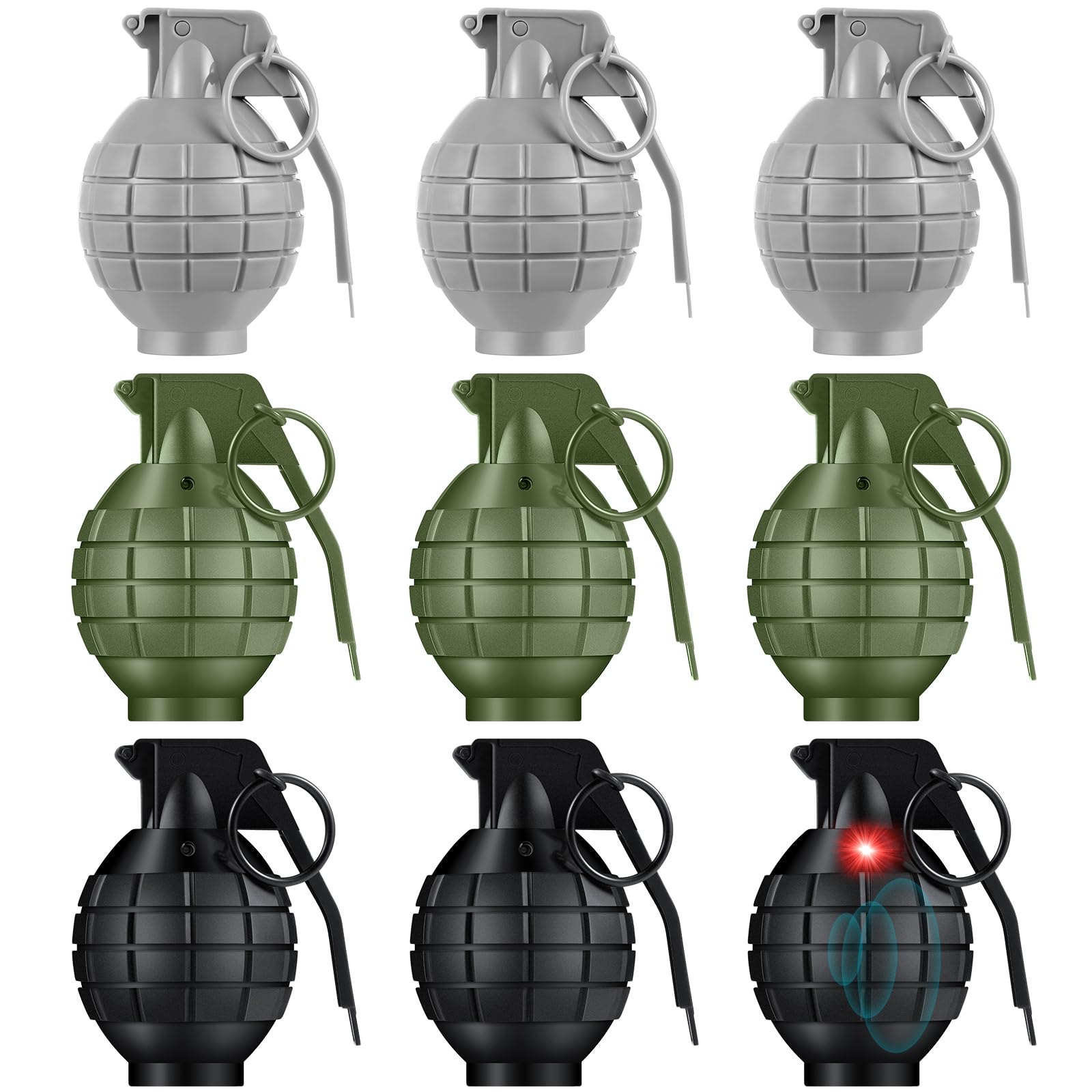Buy Sratte 9 Pcs Plastic Toy Hand Grenades Fake Grenade with Realistic ...