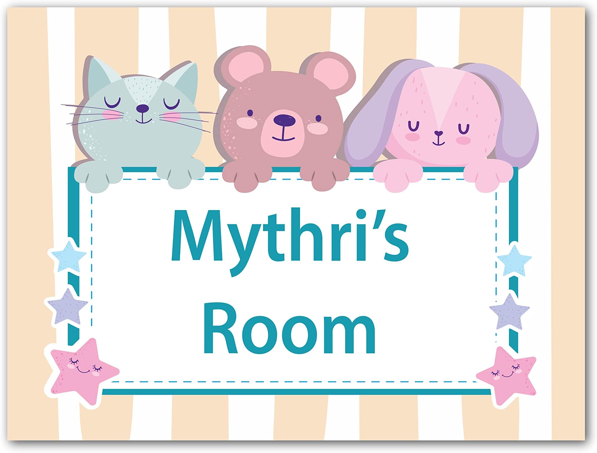 SIGNOOGLE® Customised Kids Room Name Plate For Wall Door Home Decor ...