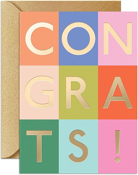 Amazon.com: Sweetzer & Orange Congratulations Card with Gold Foil – 5 ...