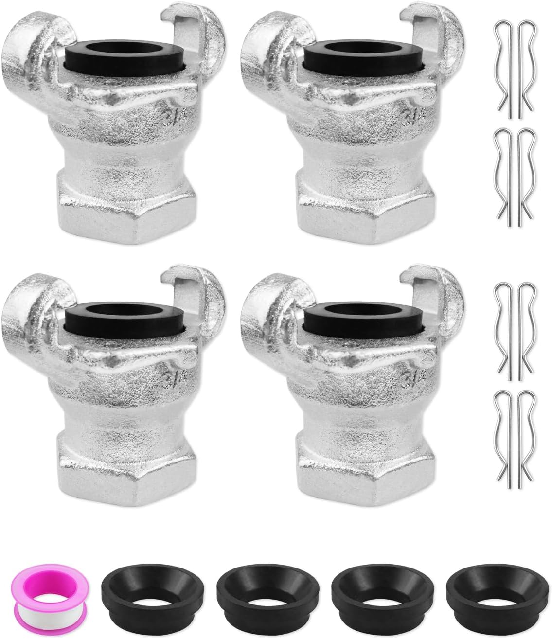 ULXIOM 4 Sets 3/4" NPT Air Hose Fitting Female, Universal Coupling ...