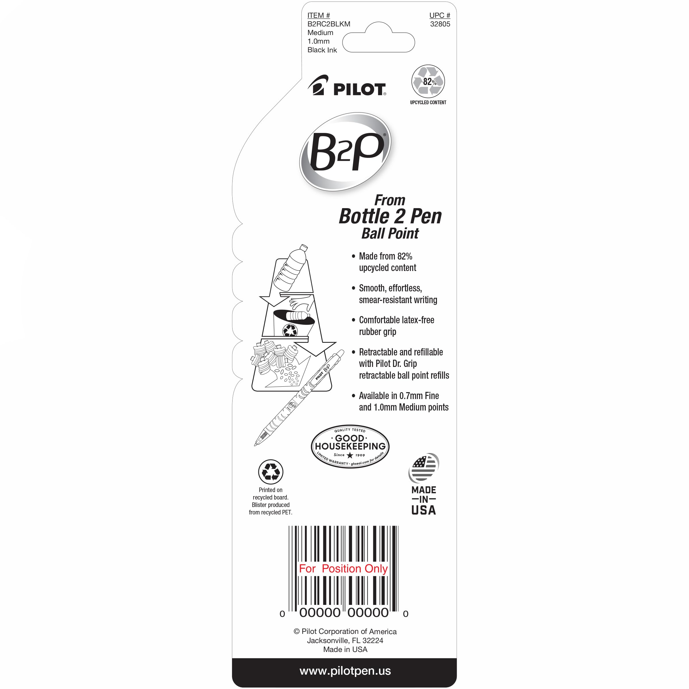 Snapklik.com : PILOT B2P - Bottle To Pen Refillable & Retractable Ball ...