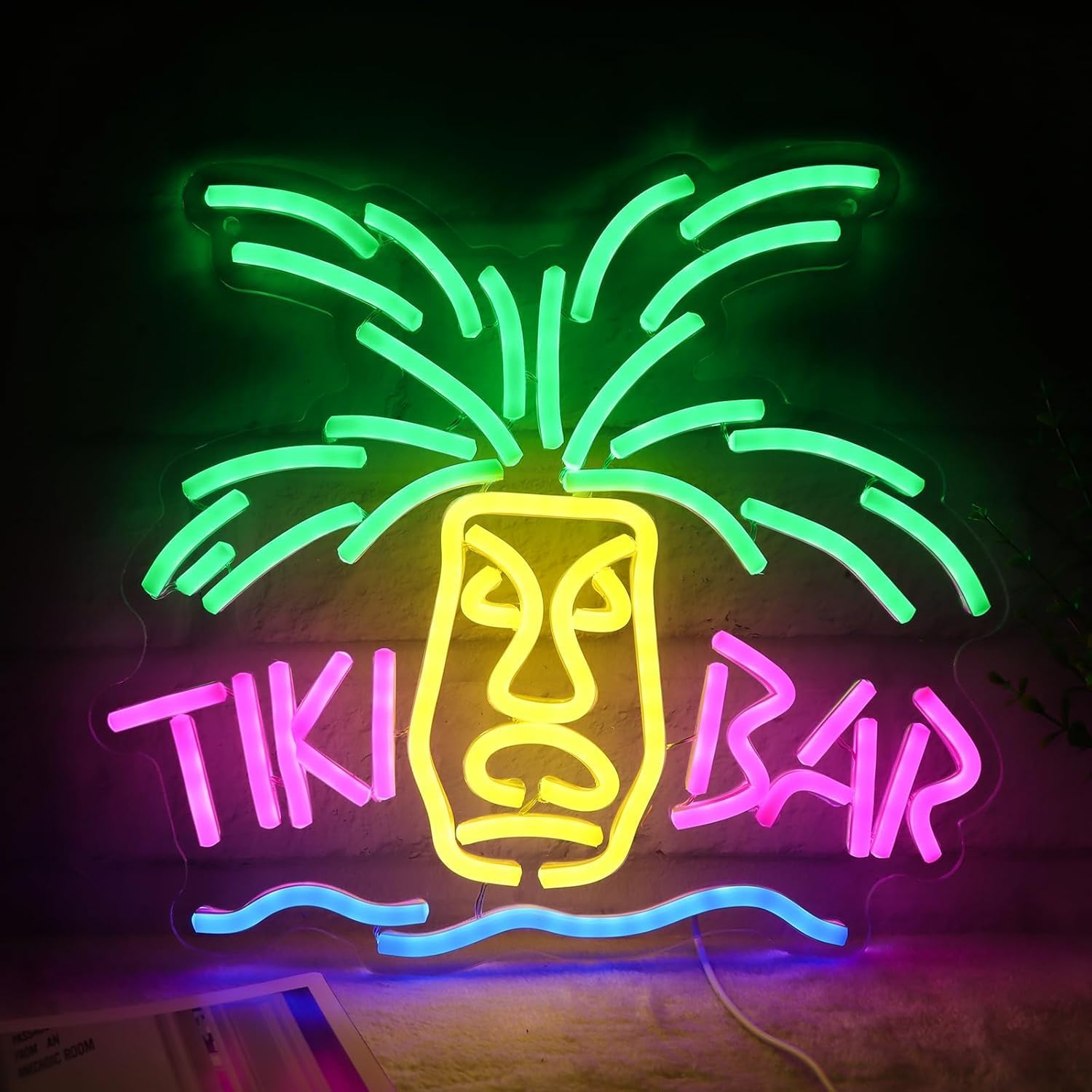 Amazon.com: Tiki Bar Welcome Sign Decorations Tiki Bar Hanging Door ...