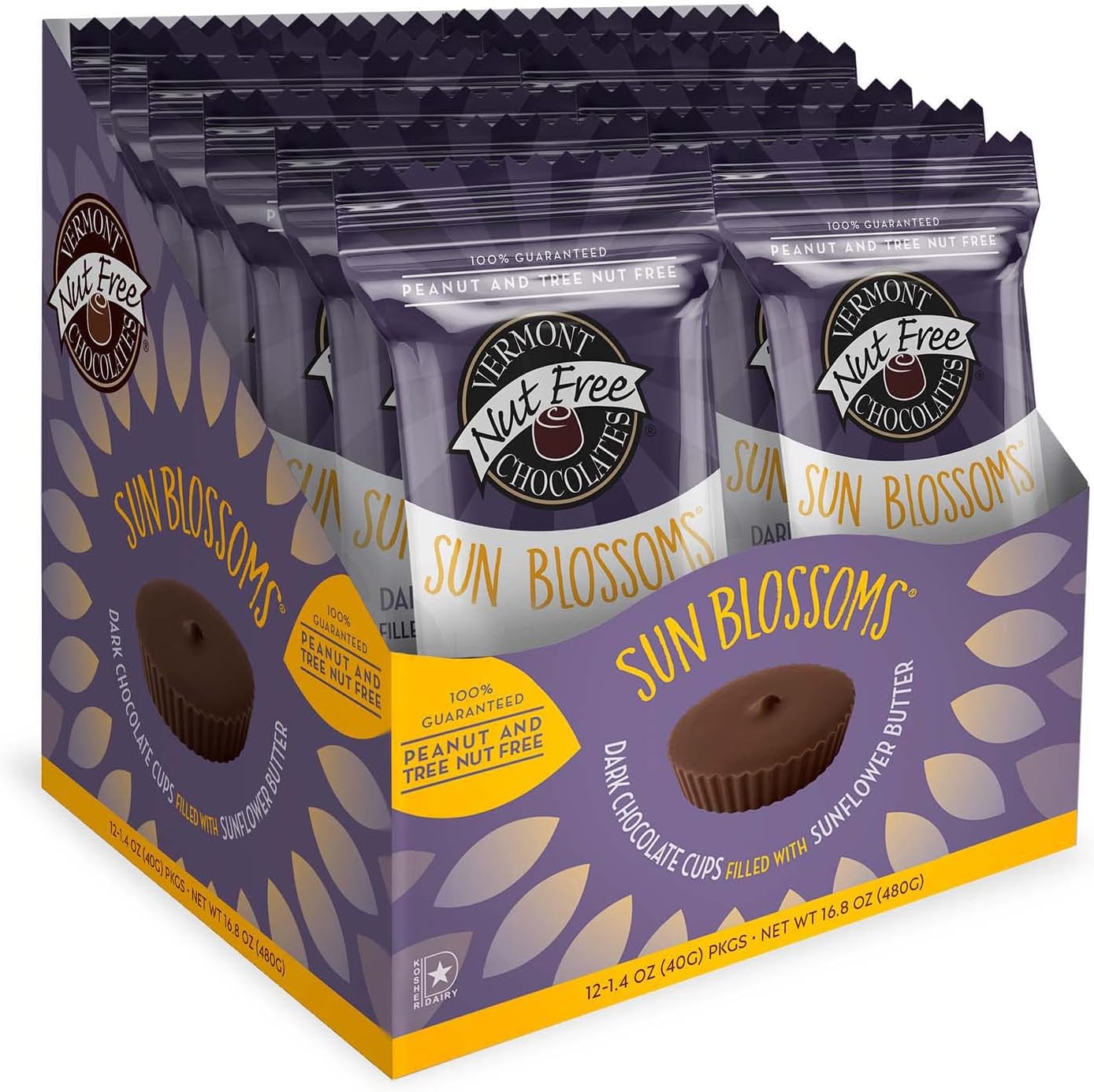 Amazon.com: Vermont Nut Free Chocolates Sun Blossoms® (Dark Chocolate ...