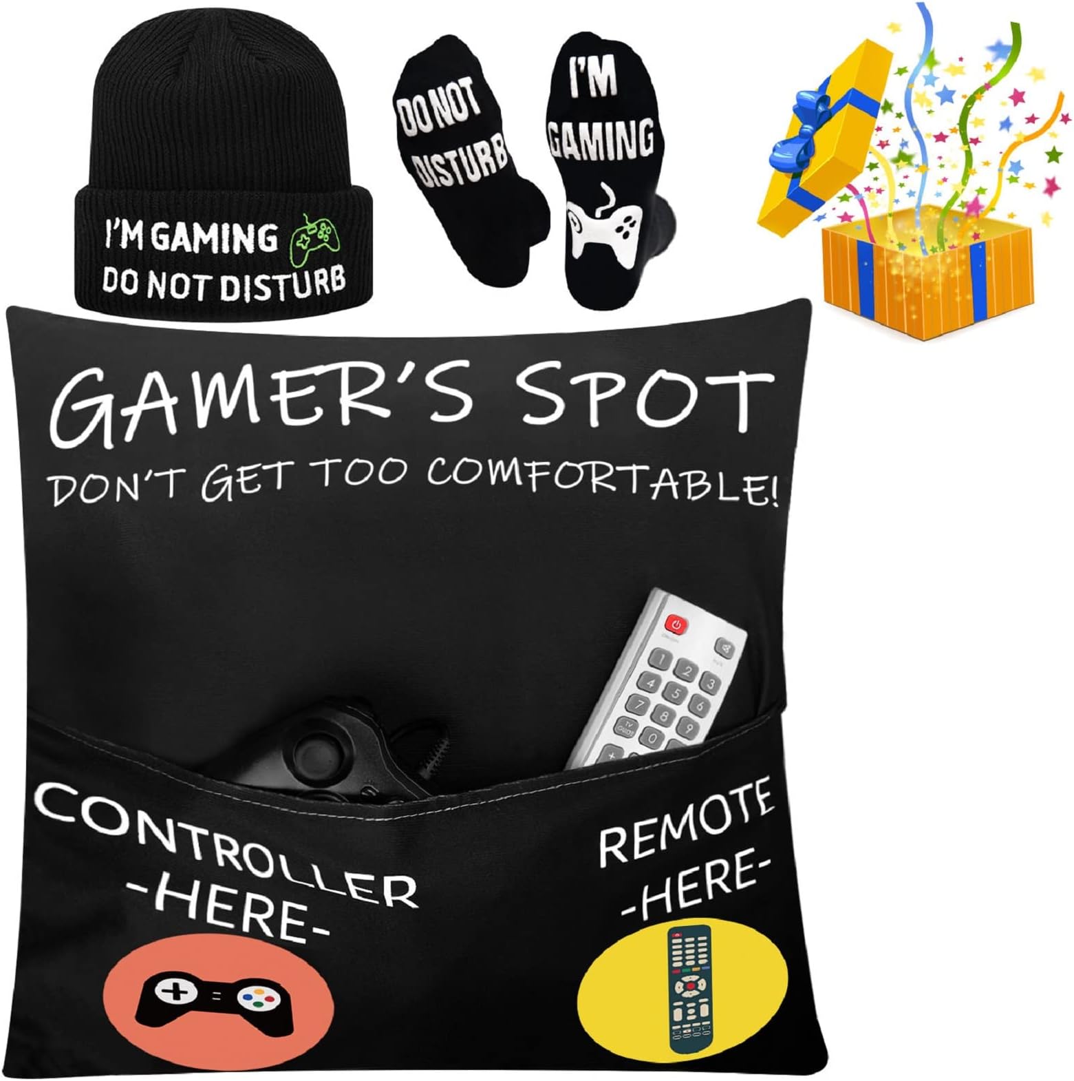 Amazon.com: Dokeawo Gamer Gifts Throw Pillow Cover 18x18 inch with ...