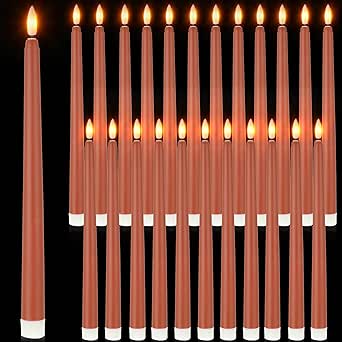 Amazon.com: Macarrie 24 Packs Flameless Taper Candles Battery Operated ...