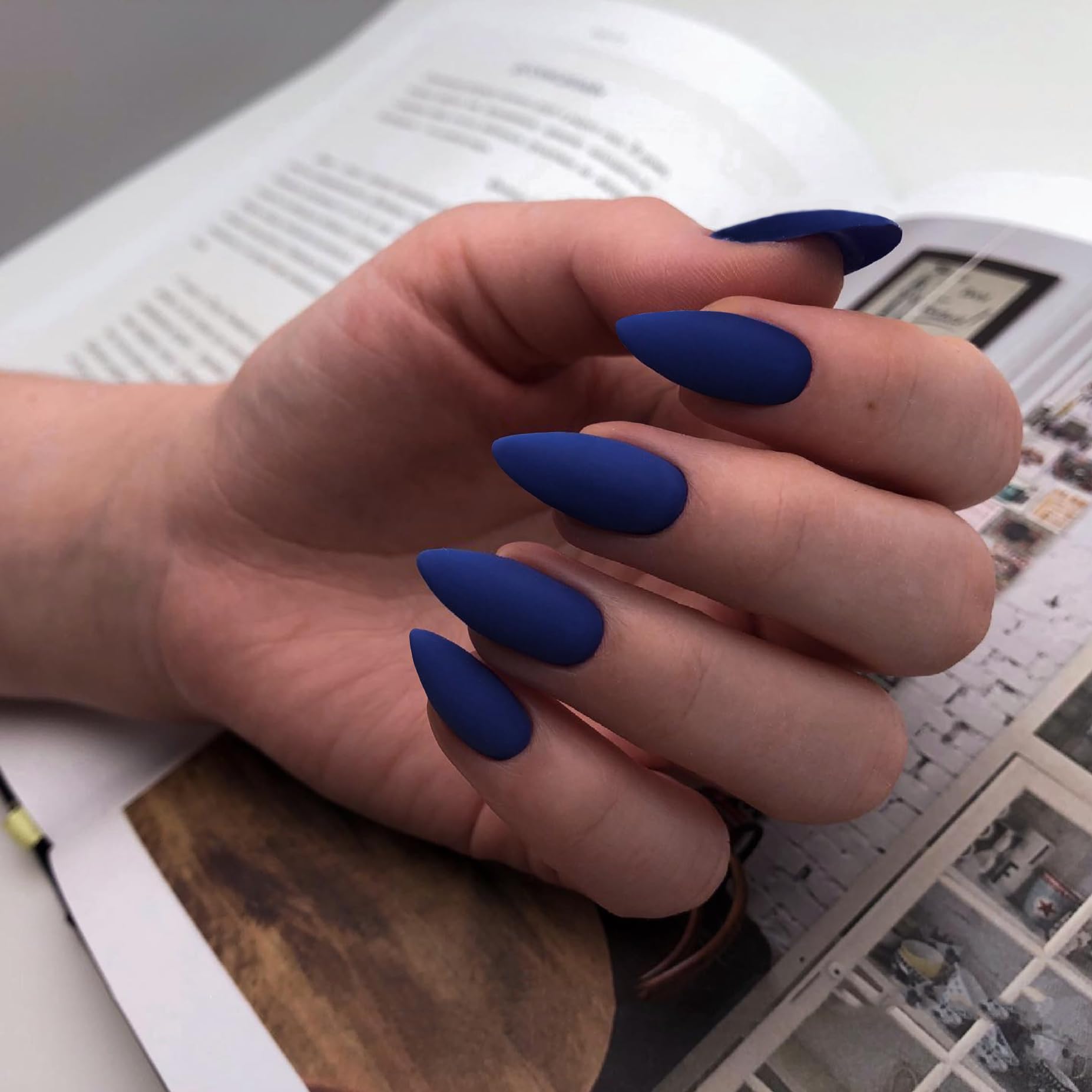Royal Blue Stiletto Nail Designs