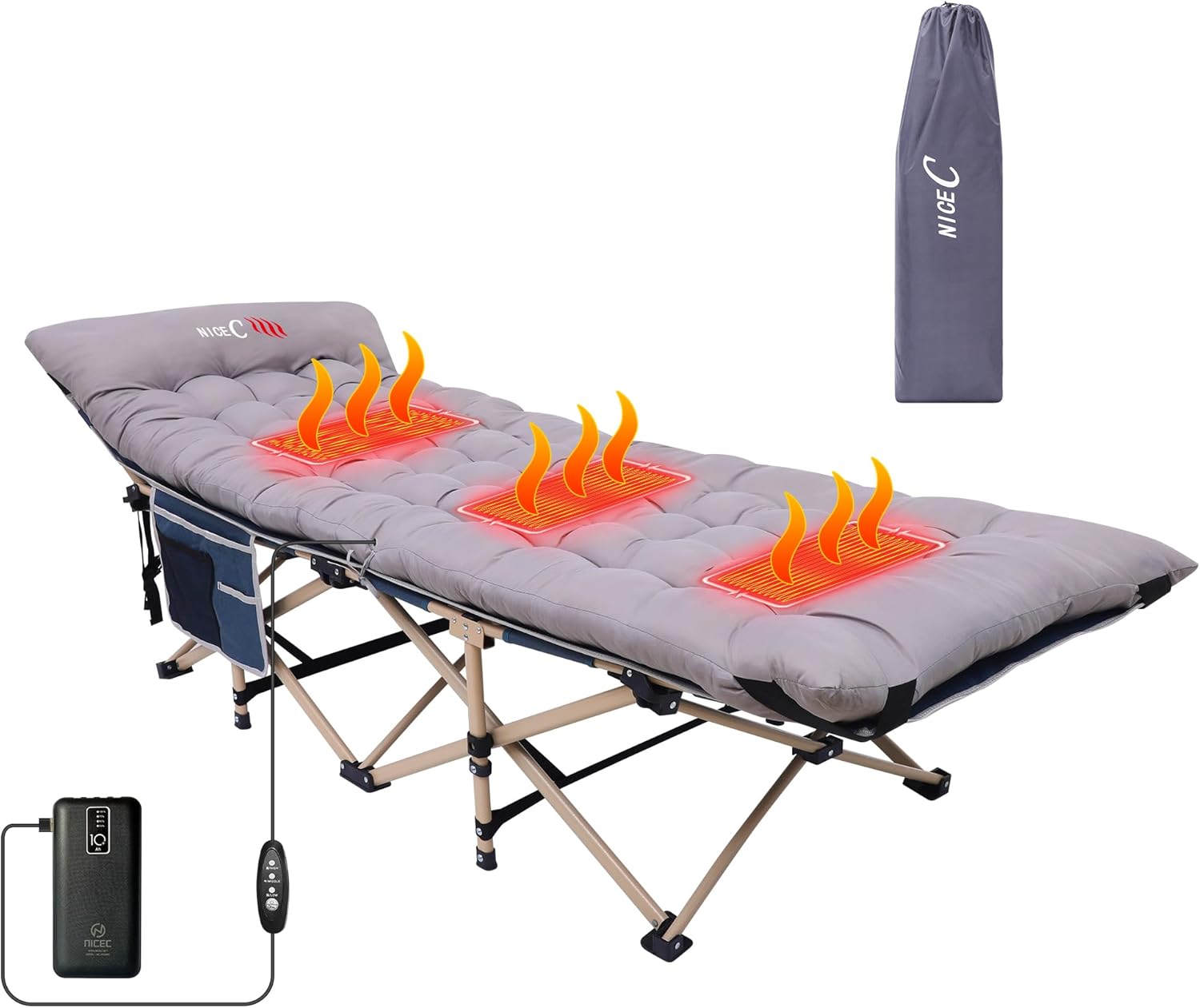 Nice C Heated Cot, Camping Cot, Heated Cots for Camping, Cots for ...