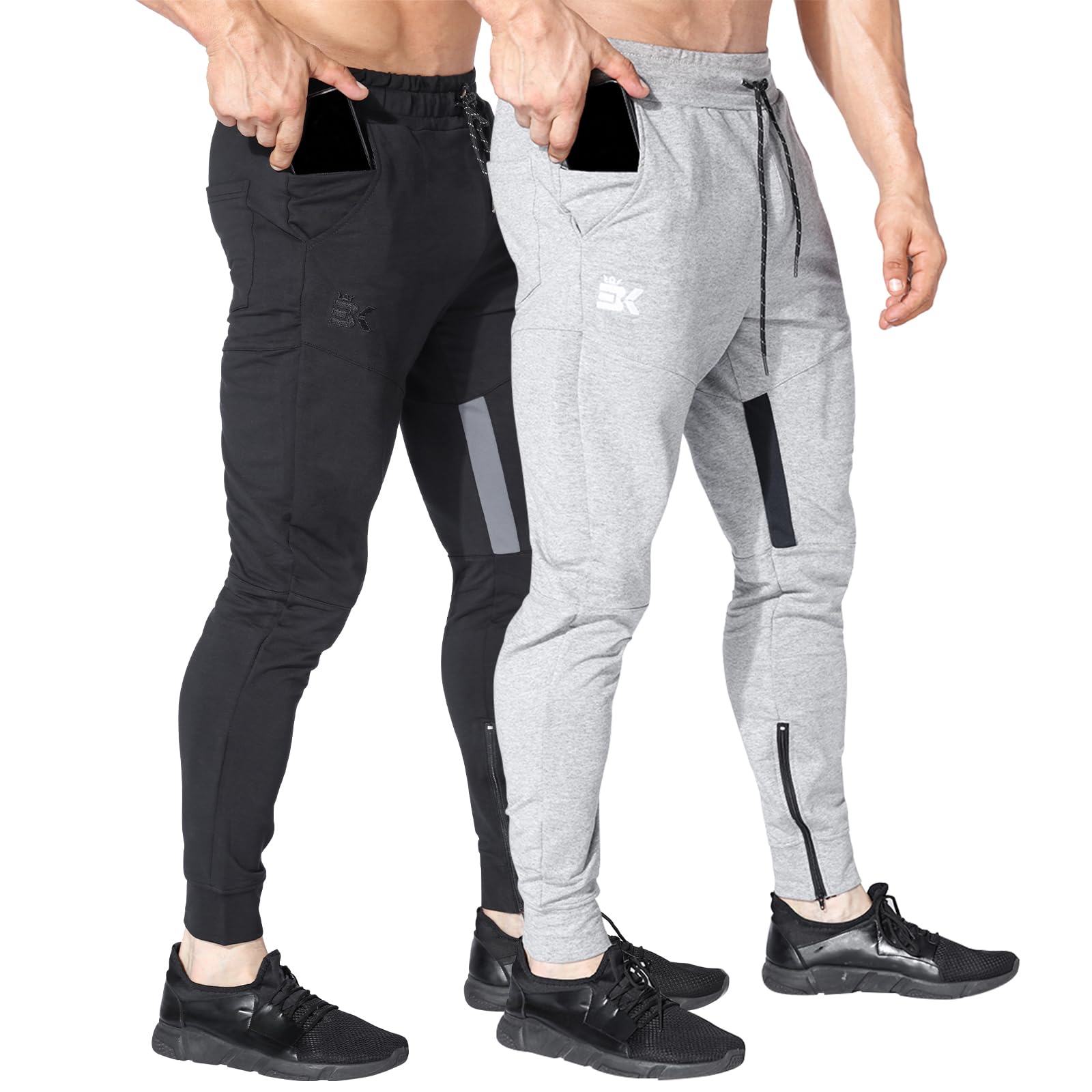 Amazon.com: BROKIG Mens Gym Jogger Pants,Casual Slim Workout Sweatpants ...