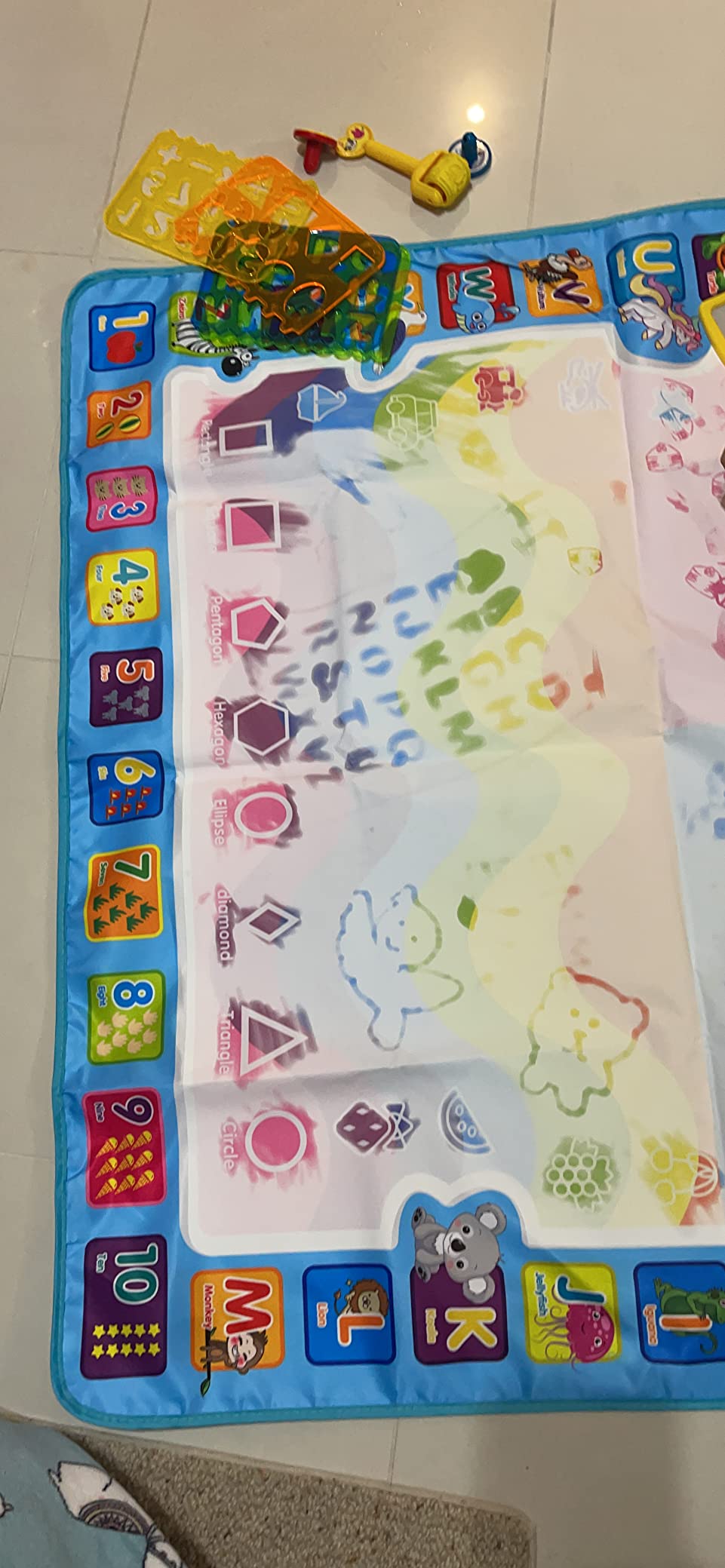 Apsung Aqua Water Doodle Mat, 100 x 100 cm Extra Large Magic Drawing ...