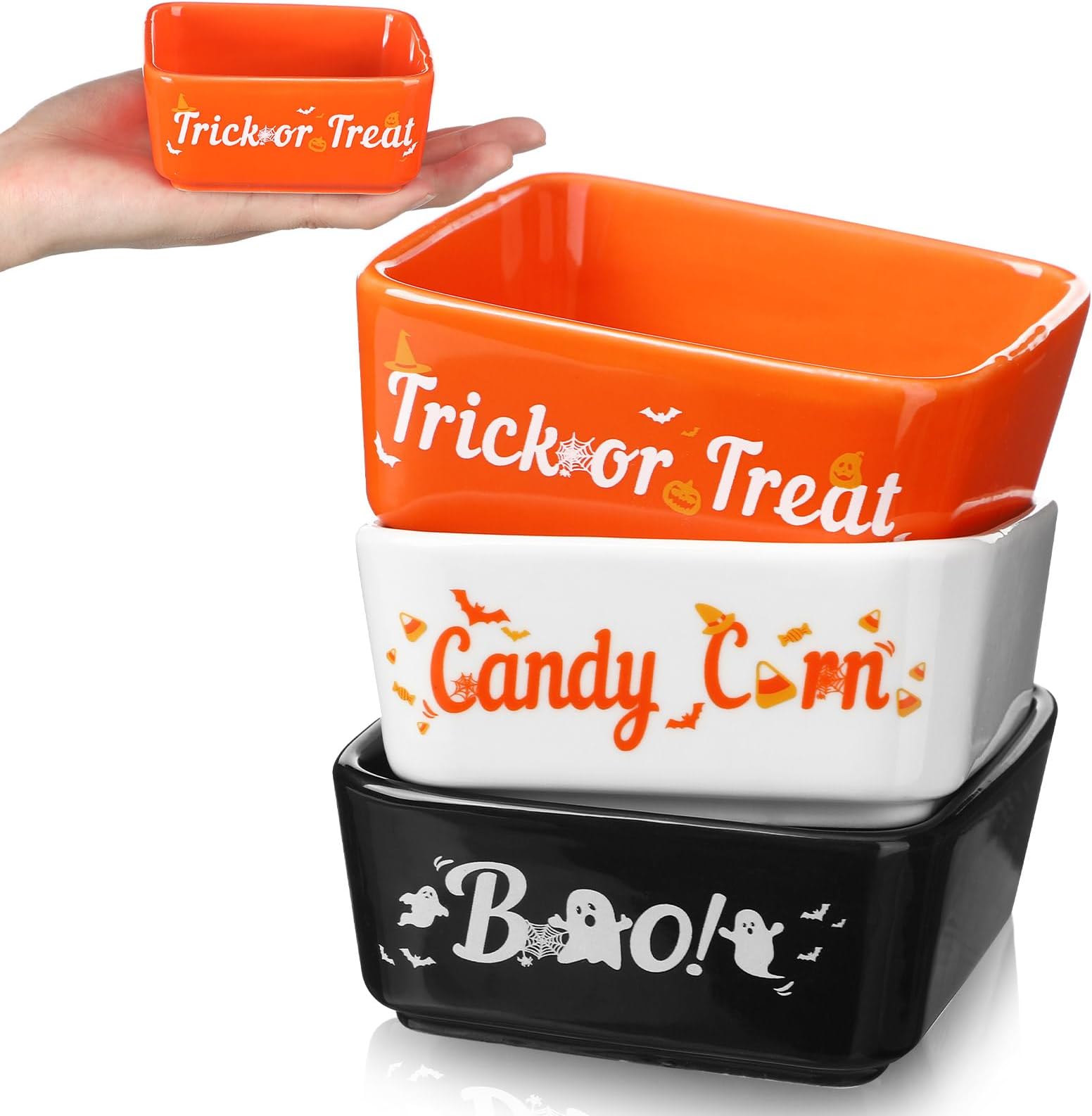 Amazon.com | Tanlade 3 Pcs Halloween Candy Bowl Mini Dish for Tiered ...