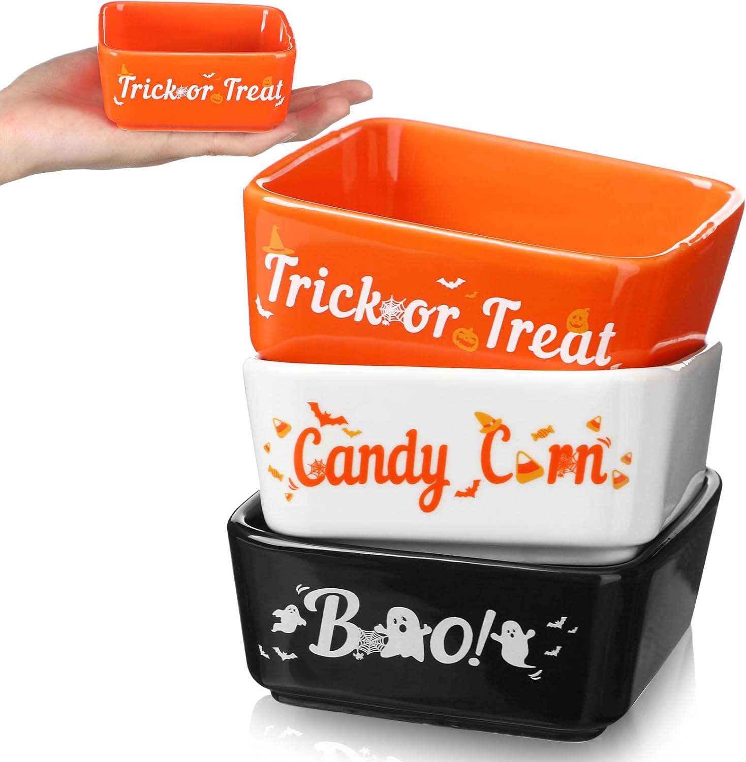 Amazon.com | Tanlade 3 Pcs Halloween Candy Bowl Mini Dish for Tiered ...
