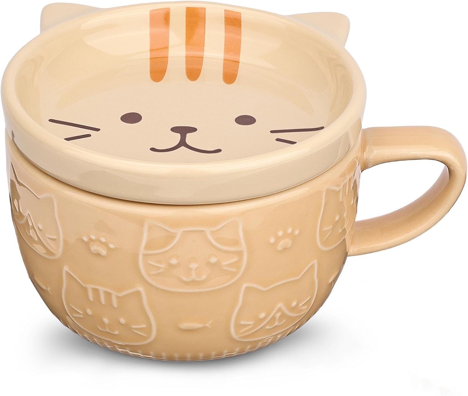 Amazon.com: Cute Ceramic Cat Coffee Mug with Lid,Kawaii Coffee Mugs or Tea Cups for Cat Lovers ...